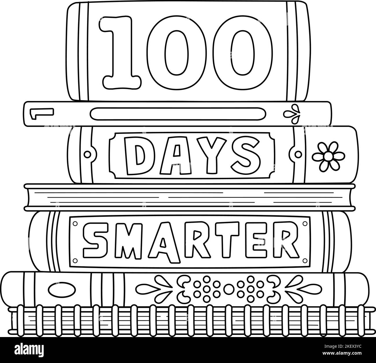100th Day Of School Smarter Isolated Coloring Page Stock Vector Image ...