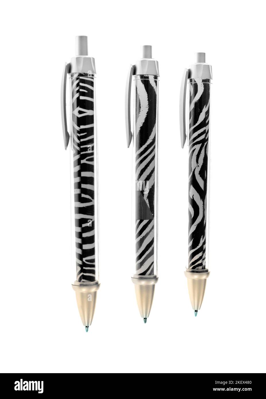 Ballpoint pen set isolated on white background Stock Photo - Alamy