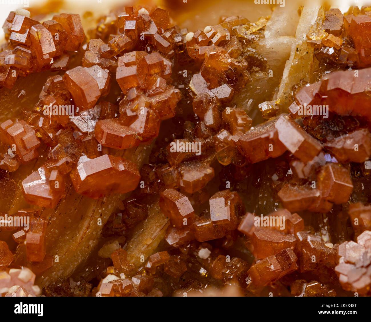 macro image of red vanadinite crystals Stock Photo - Alamy