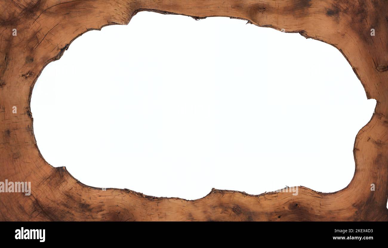 frame out of wood, natural decoration with empty space, isolated on ...