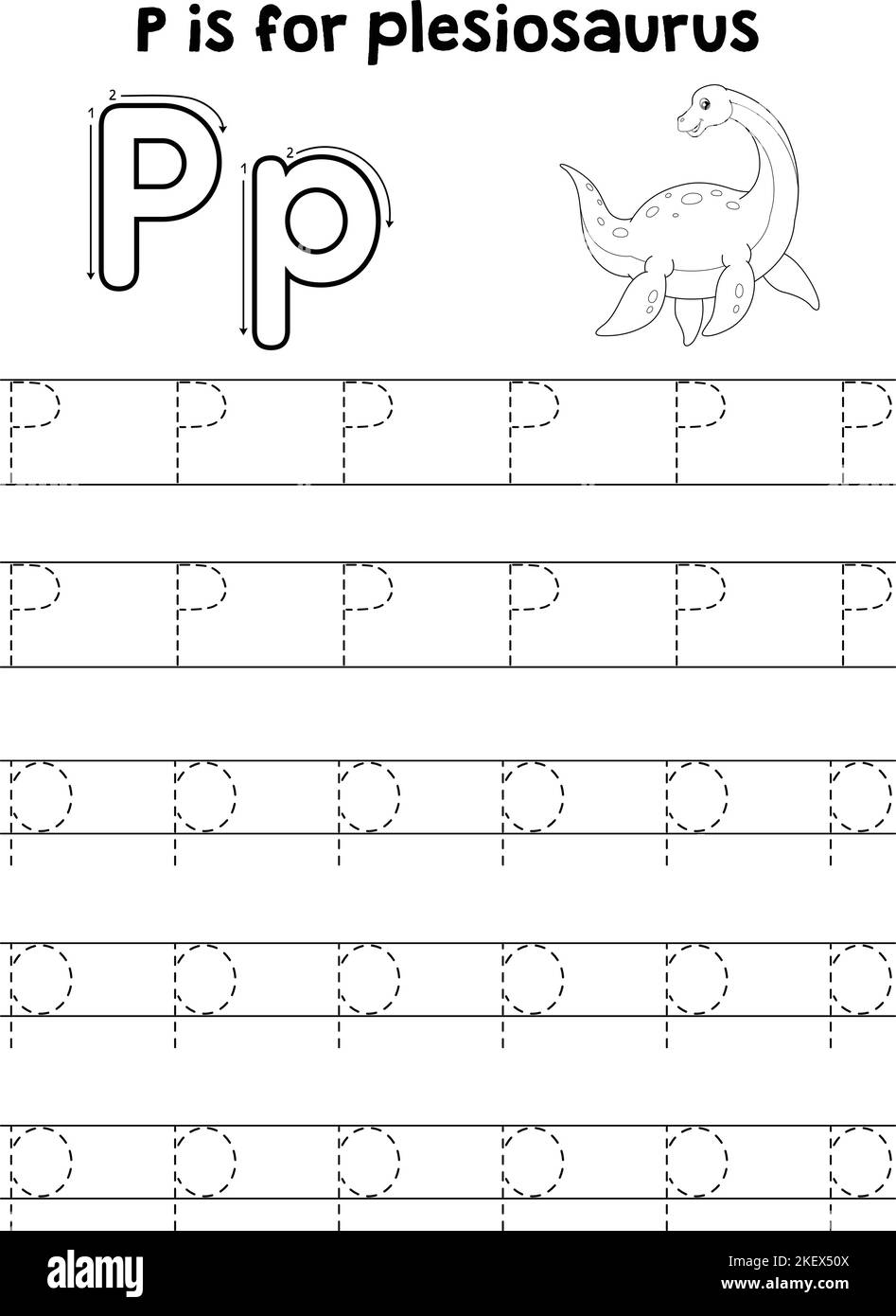 Tracing Letter P Alphabet Worksheet, Tracing Words Letter P