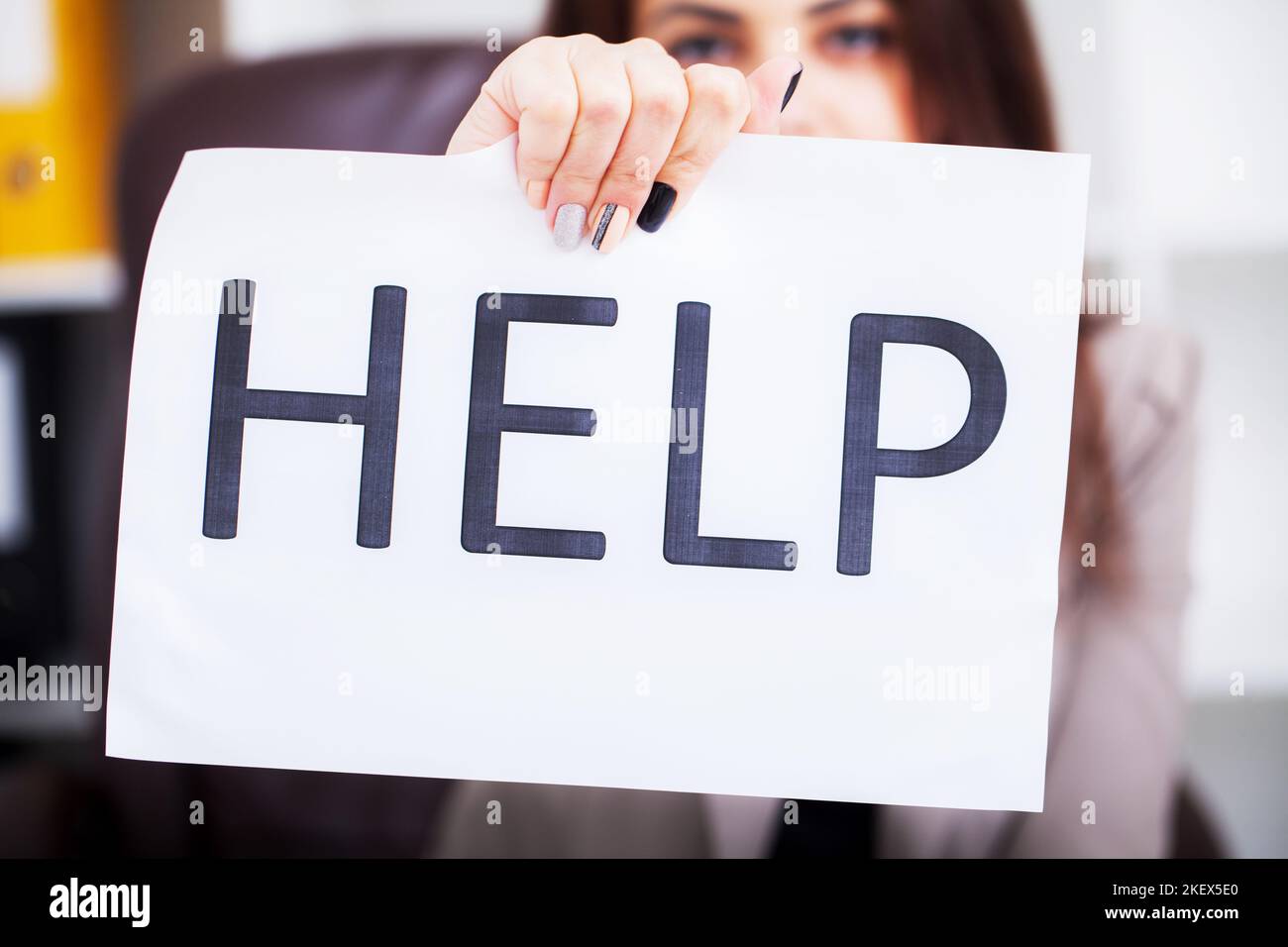 Business Problem. Attractive Young Tired and Frustrated Business Woman ...