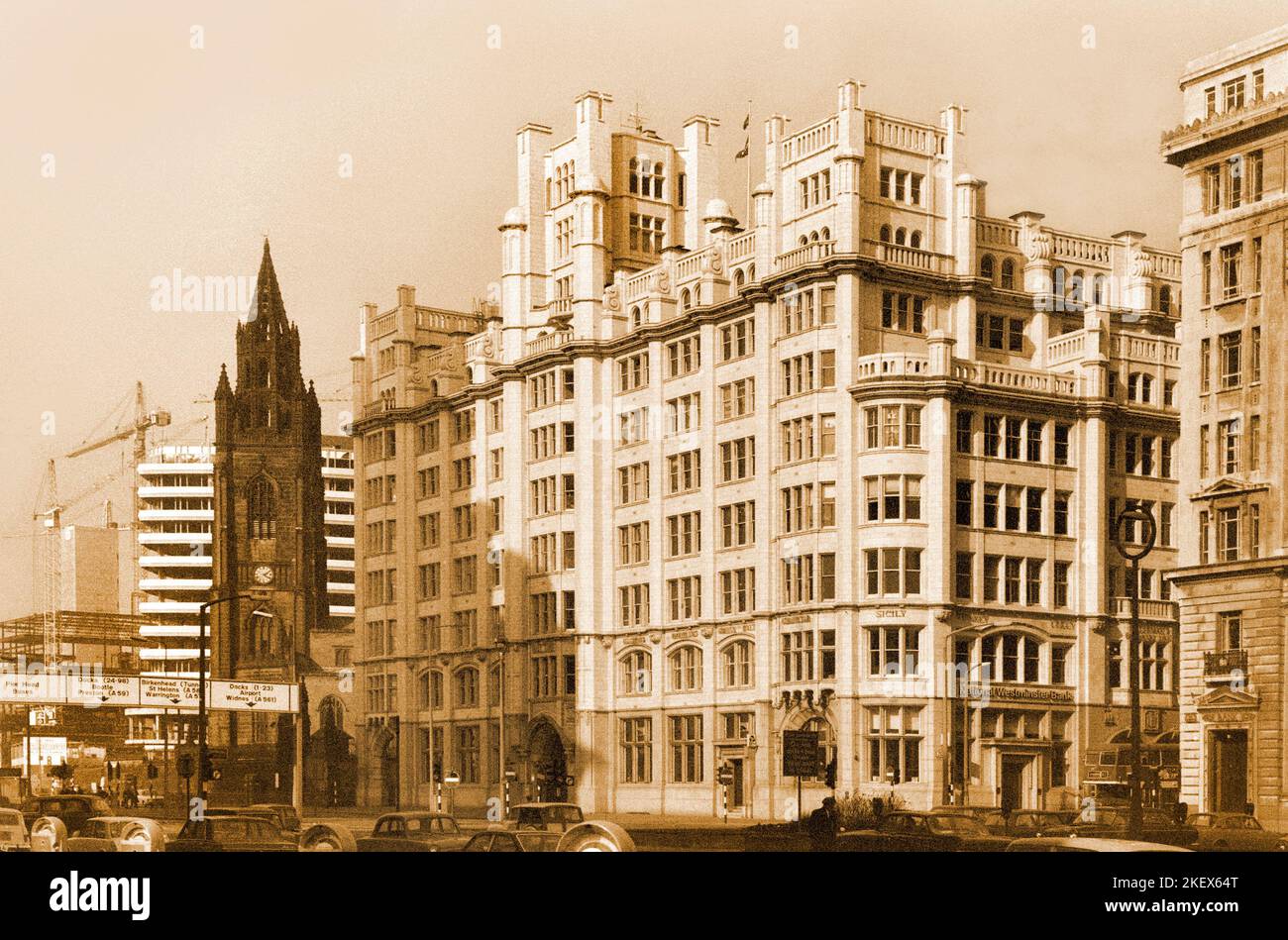 Vintage Liverpool, 1969, Tower buildings and historic church, 'Our Lady ...