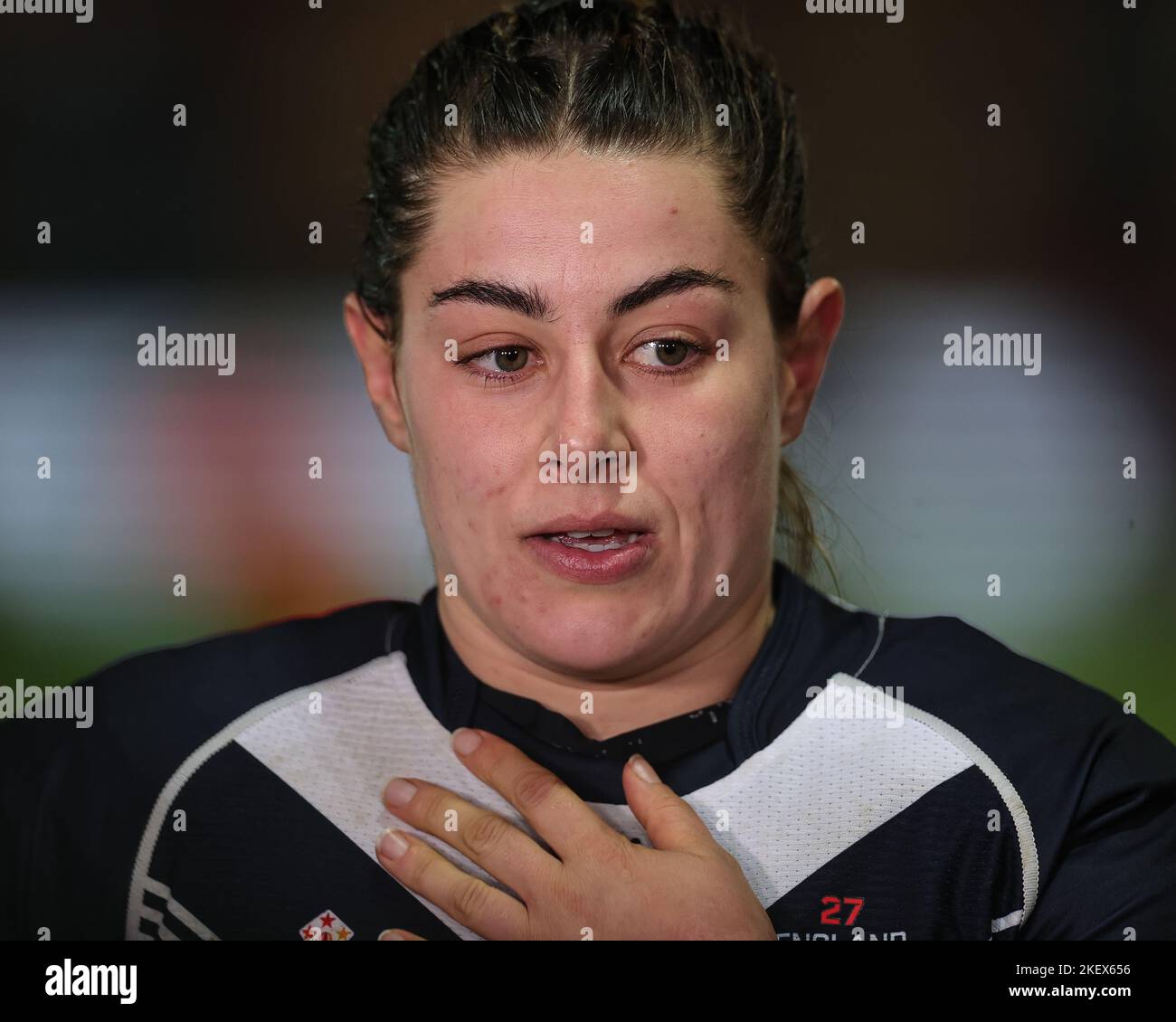 York, UK. 14th Nov, 2022. A dejected Emily Rudge #12 of England after ...