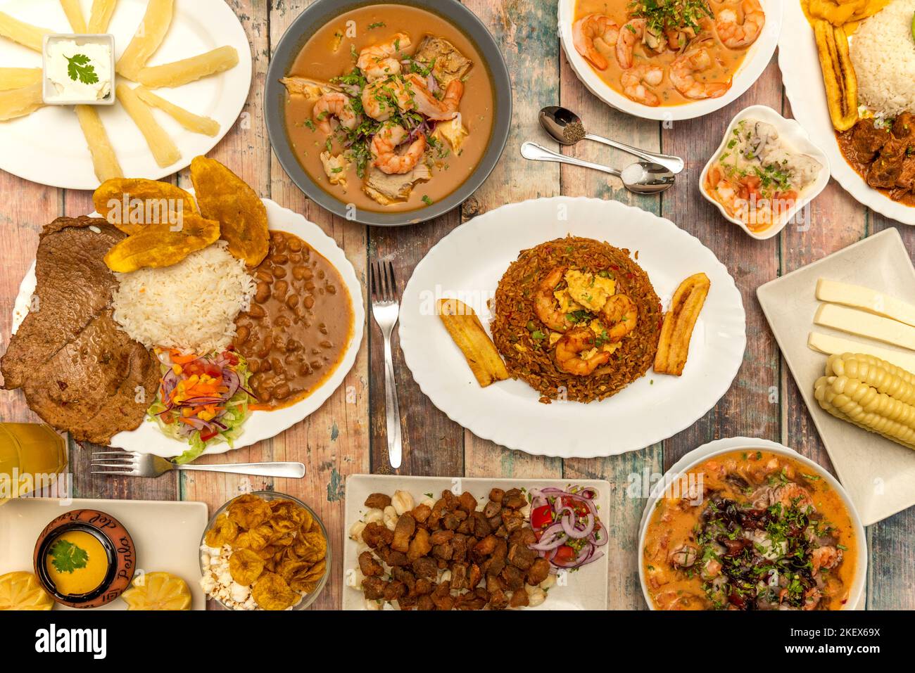 Ecuadorian food recipes with seafood rice, chaulafan rice, roasted ...