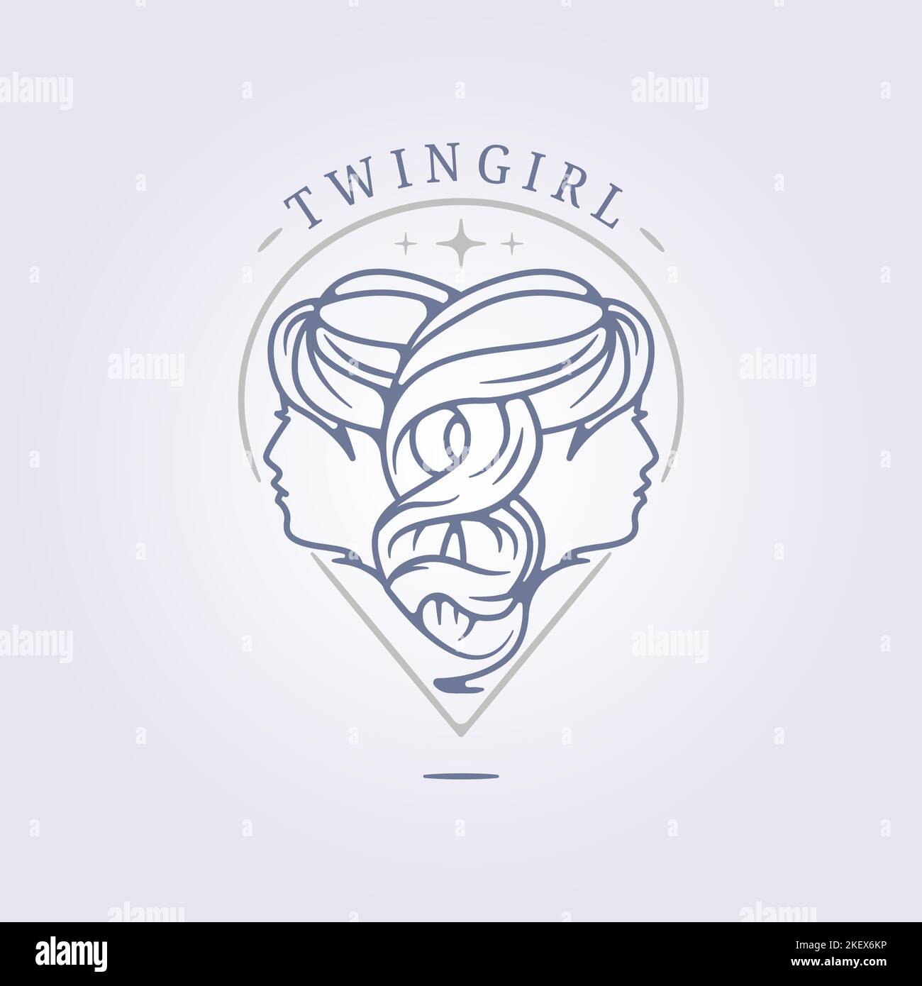 A vector design of twin sister logo on white background Stock Vector ...