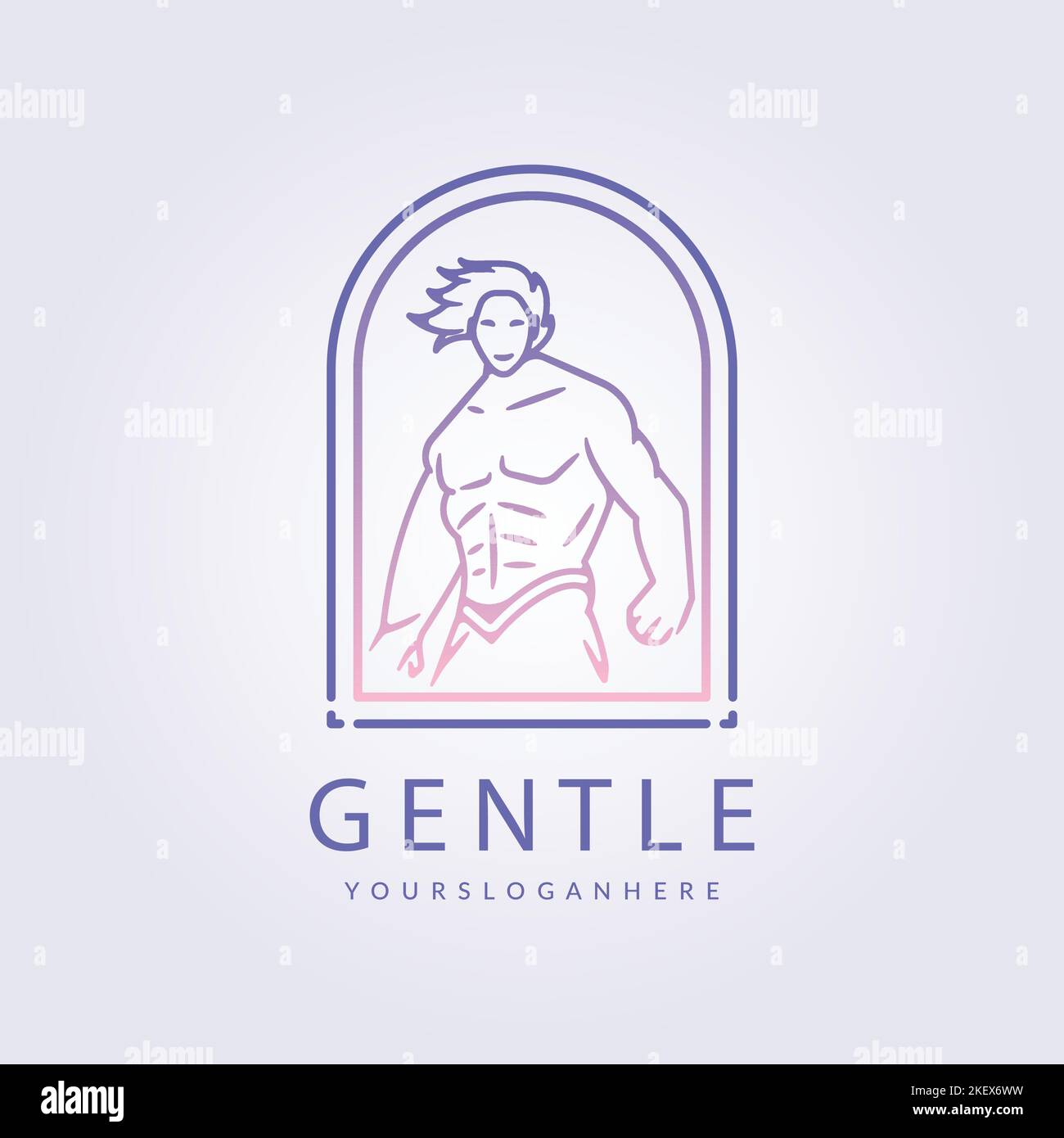 A vector design of gentle man, gym body goals logo on white background ...