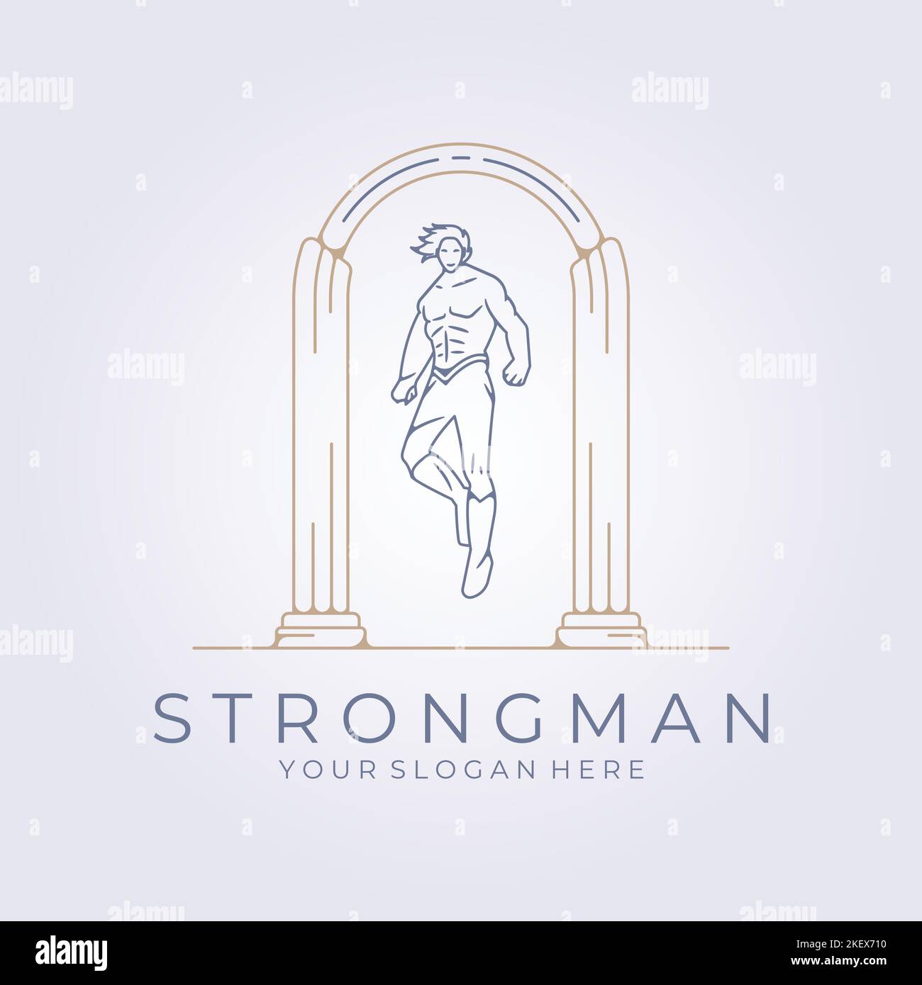 A vector design of strong man, superhero logo on white background Stock ...
