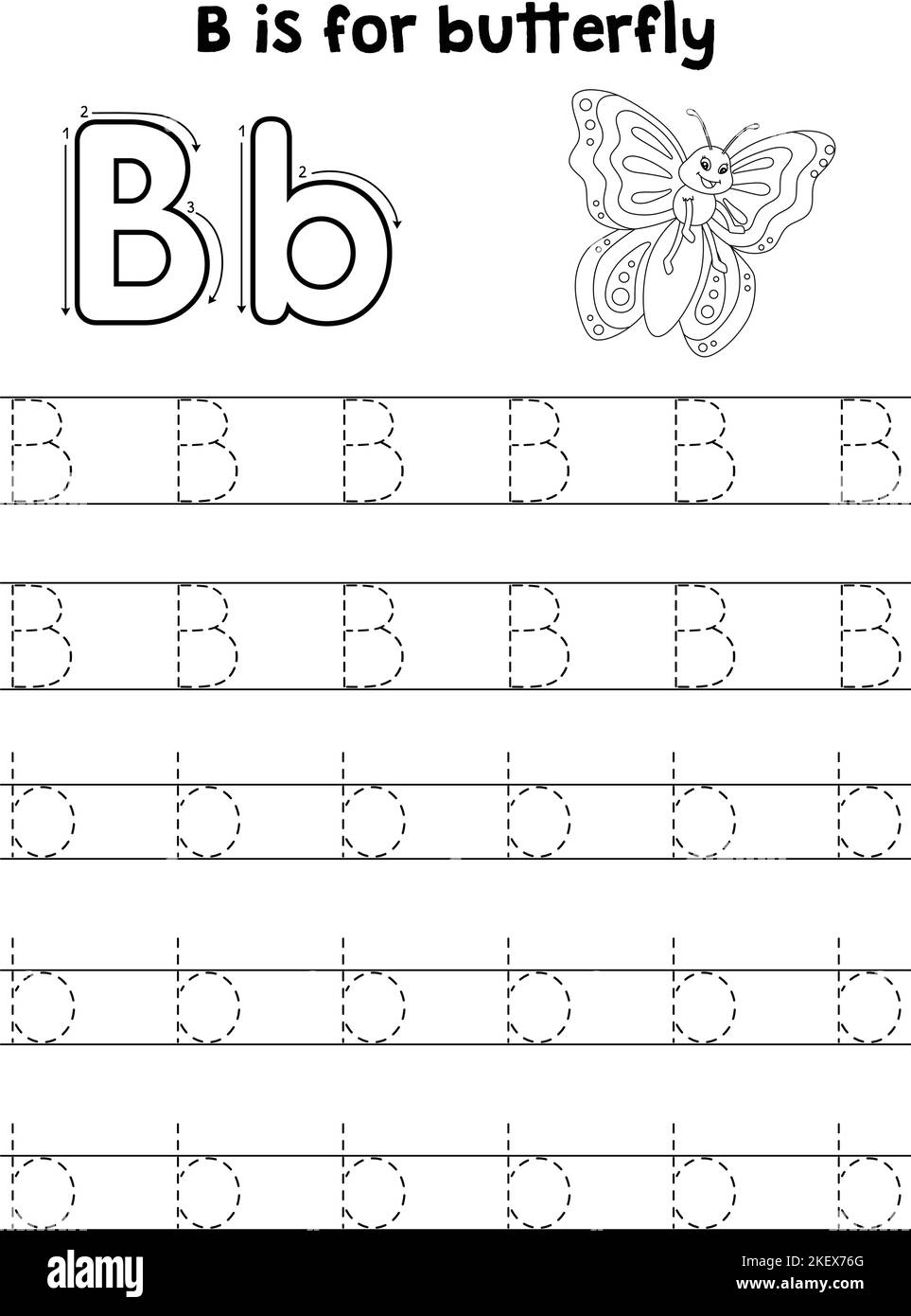 Butterfly Animal Tracing Letter ABC Coloring C Stock Vector Image & Art ...