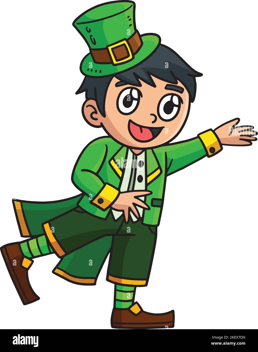 Saint Patricks Day Leprechaun Boy Cartoon Clipart Stock Vector Image ...