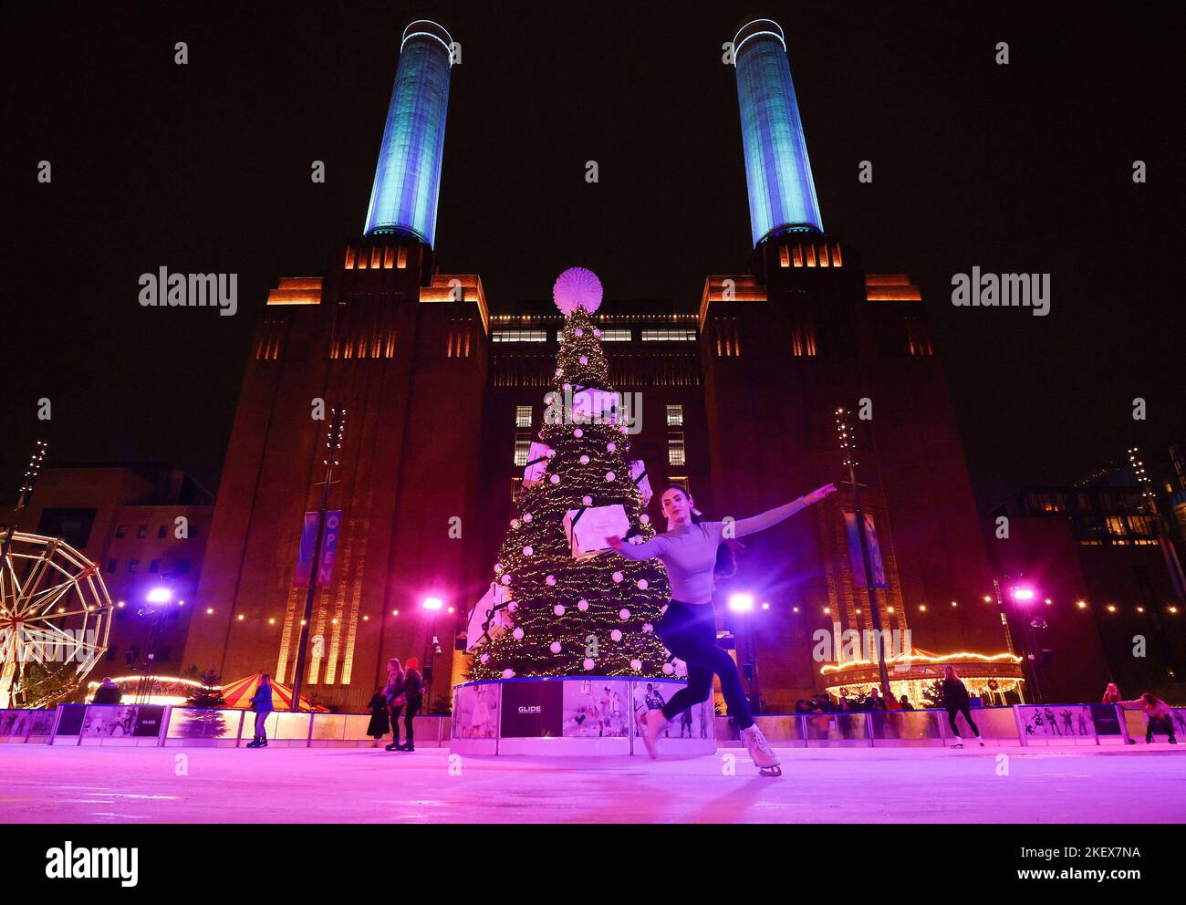 Battersea power station ice rink hi-res stock photography and images ...