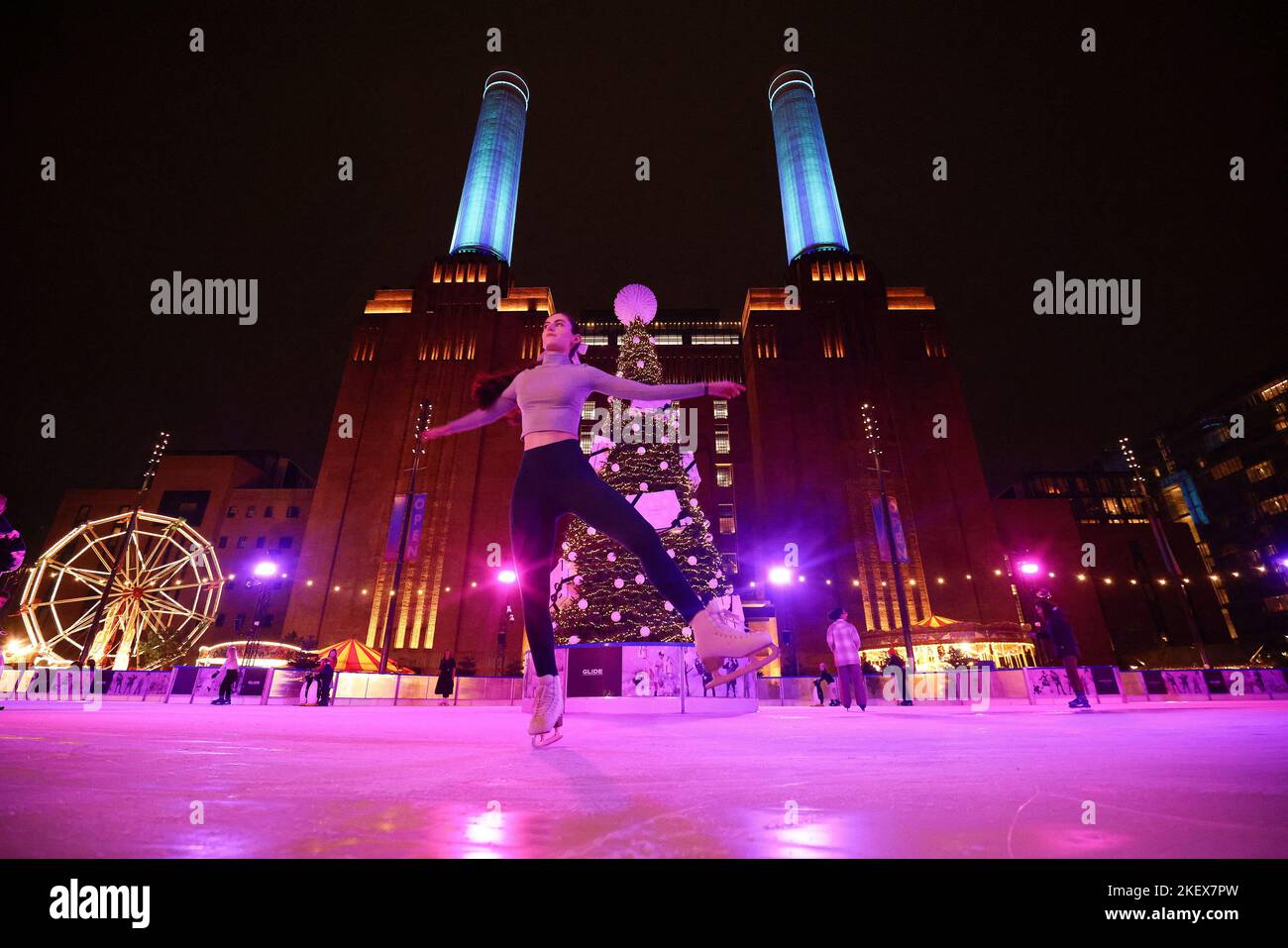 Battersea power station ice rink hi-res stock photography and images ...