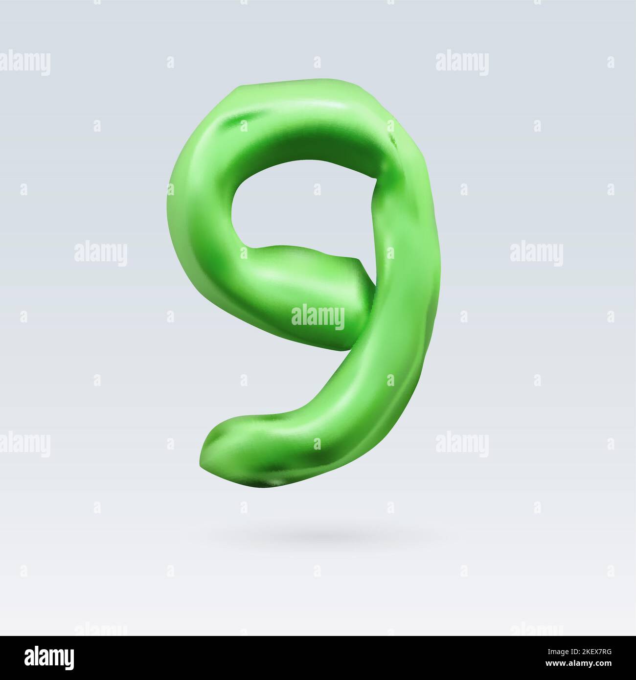 Number Nine Green Color Isolated on Background Stock Vector Image & Art ...