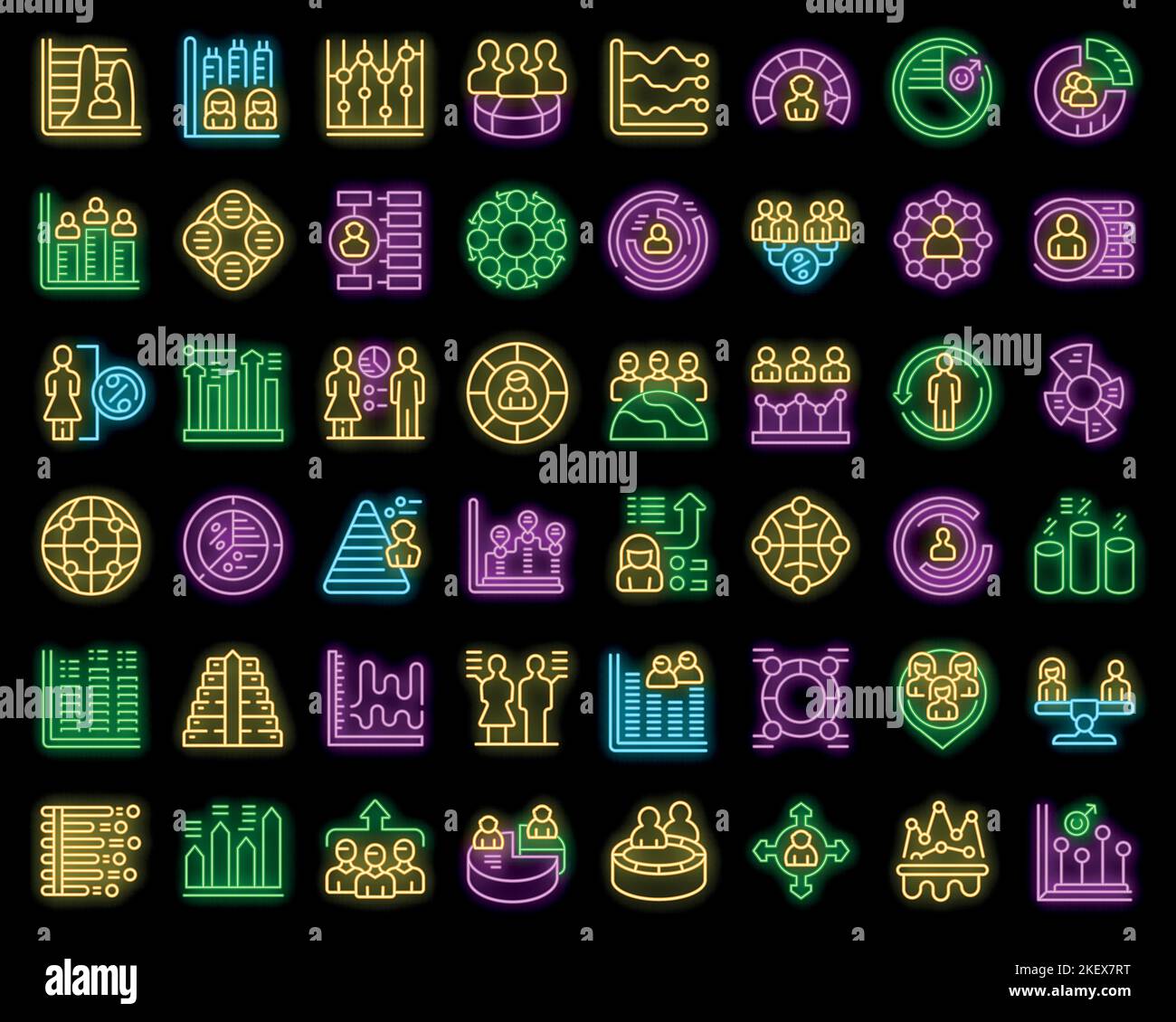Population growth icons set outline vector. Population ability. Area ...