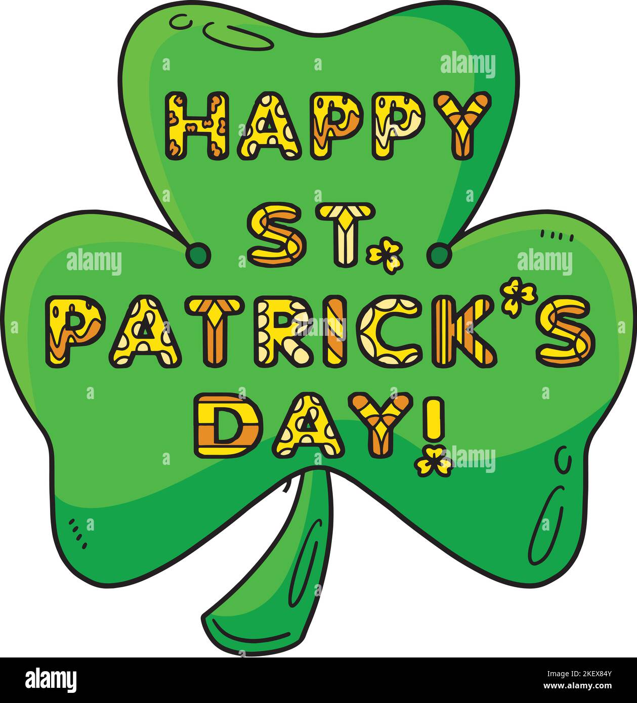 Happy Saint Patricks Day Cartoon Colored Clipart Stock Vector Image