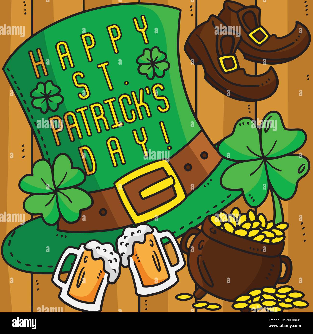 Hand drawn leprechaun hat Stock Vector Images - Alamy
