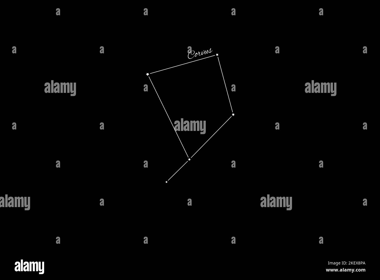 Corvus constellation, Cluster of stars, Crow constellation Stock Photo ...