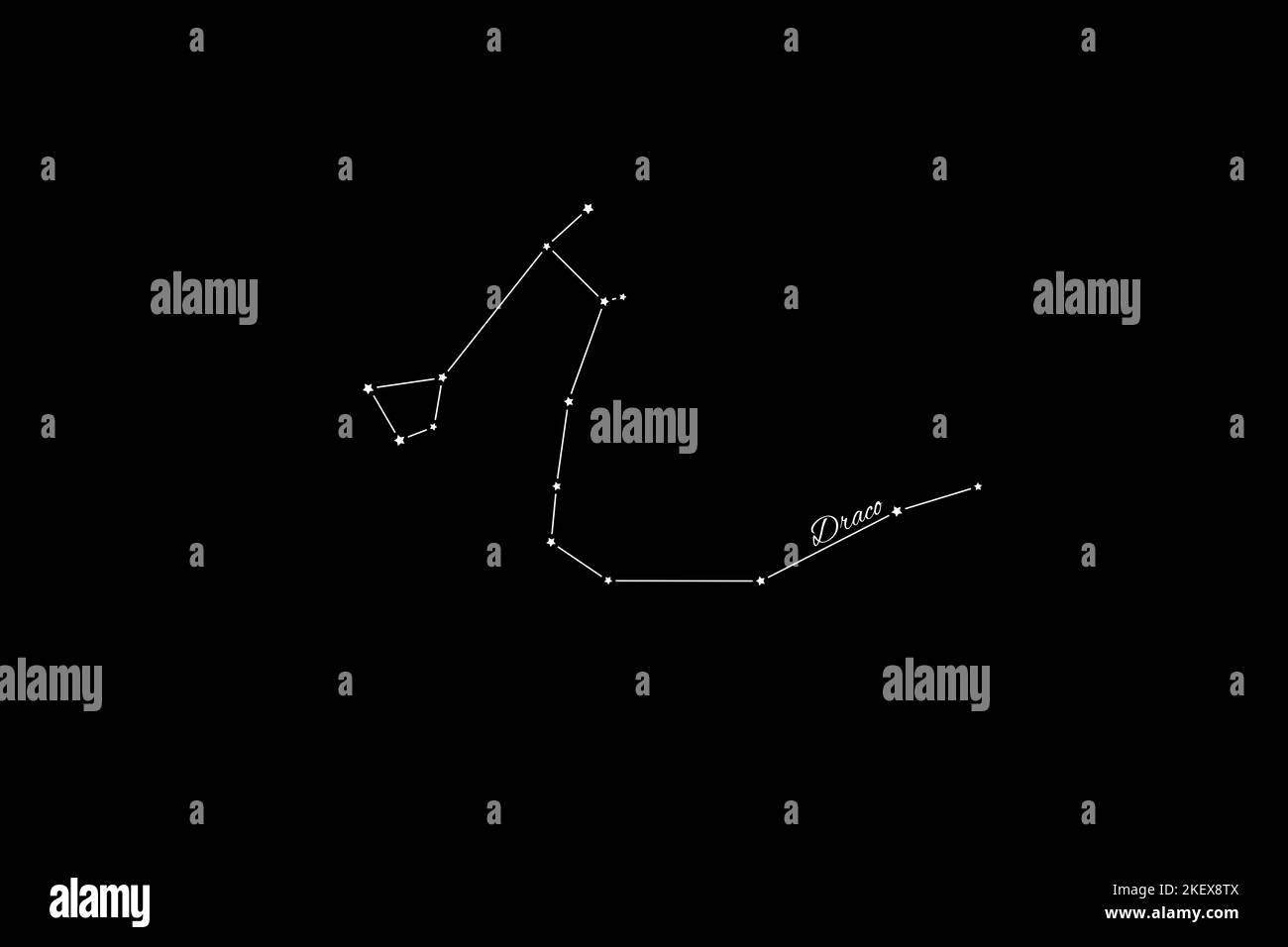 Draco constellation, Cluster of stars, Dragon constellation Stock Photo ...