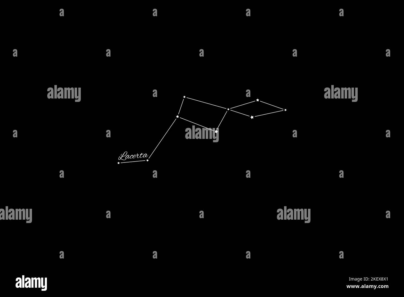 Lacerta constellation, Cluster of stars, Lizard constellation Stock ...