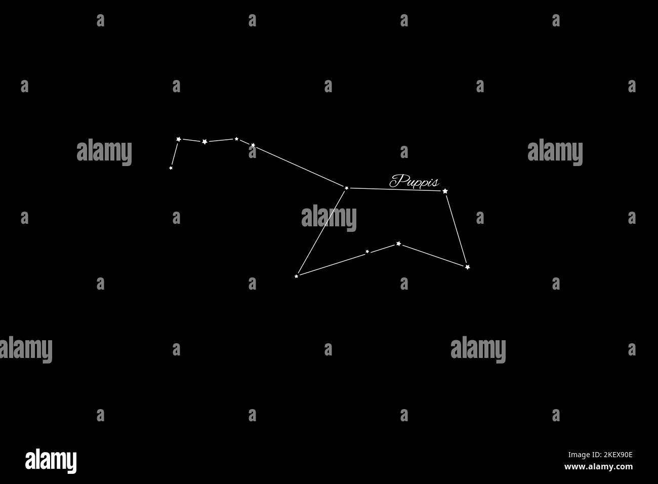 Puppis constellation, Cluster of stars, Poop Deck constellation Stock ...