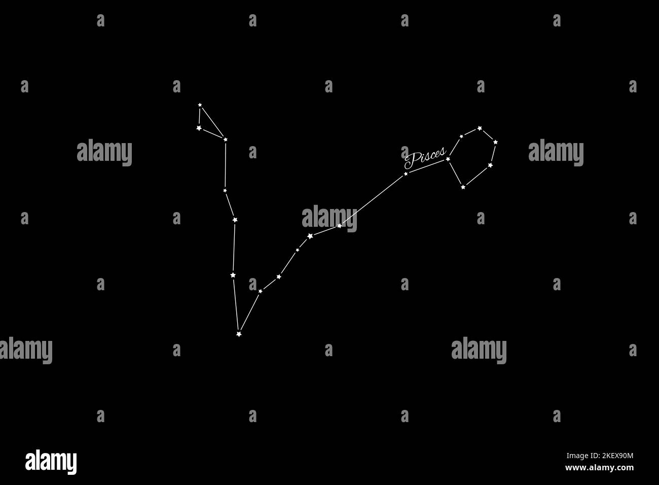 Pisces constellation, Cluster of stars, Fishes constellation Stock ...
