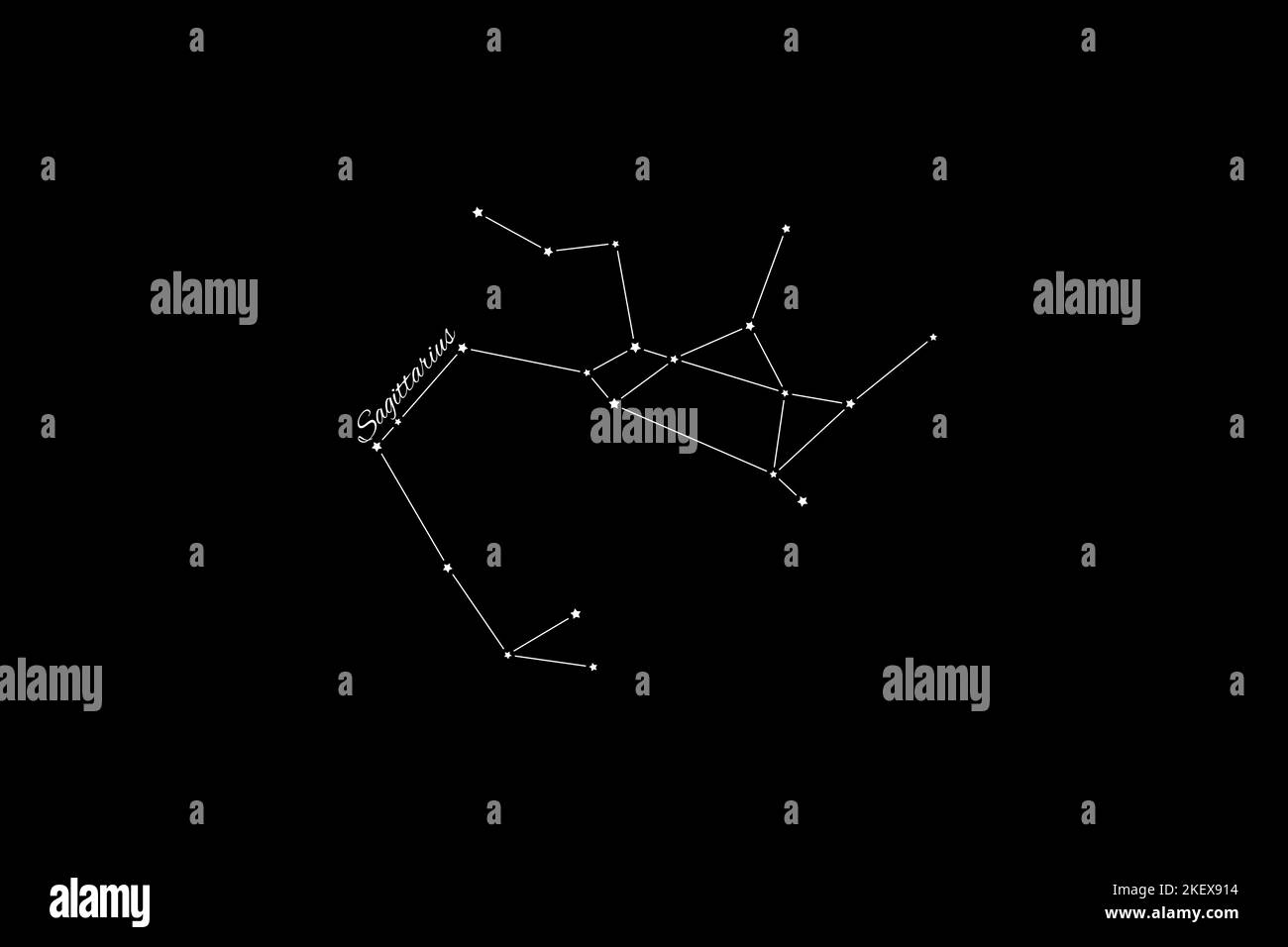 Sagittarius constellation, Cluster of stars, Archer constellation Stock ...