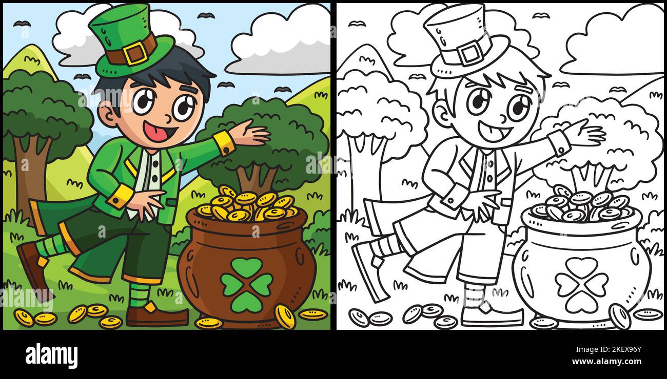 Saint Patricks Day Leprechaun Boy Illustration Stock Vector Image & Art ...