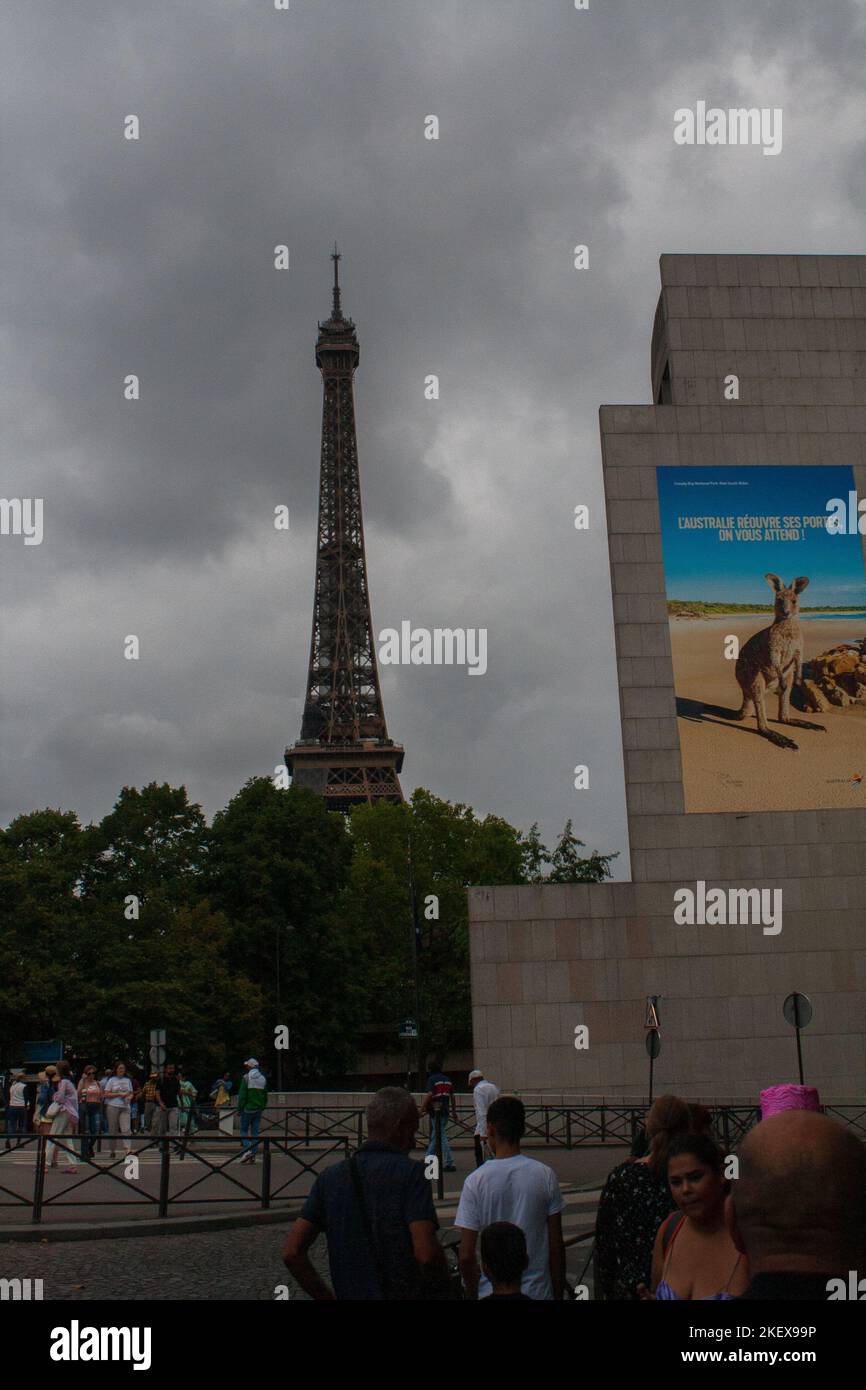 Paris (France) View of the effel tower between the buildings Stock ...