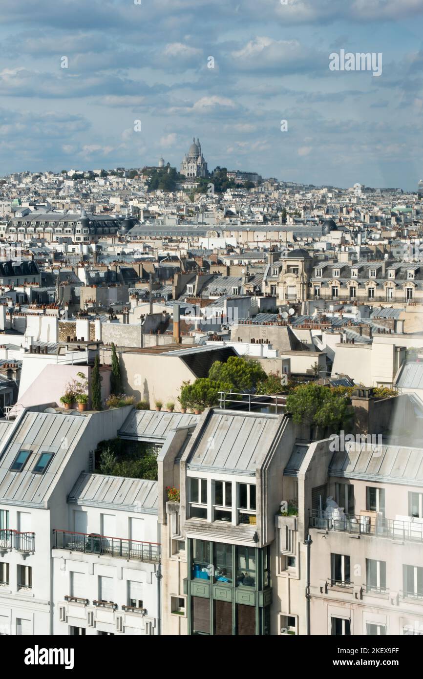 Beautiful aerial view of Paris from Pompidou terrace. France Stock ...