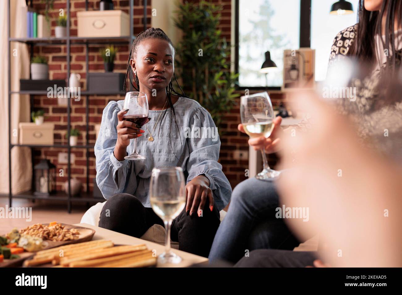 African american drinking wine hi-res stock photography and images - Alamy