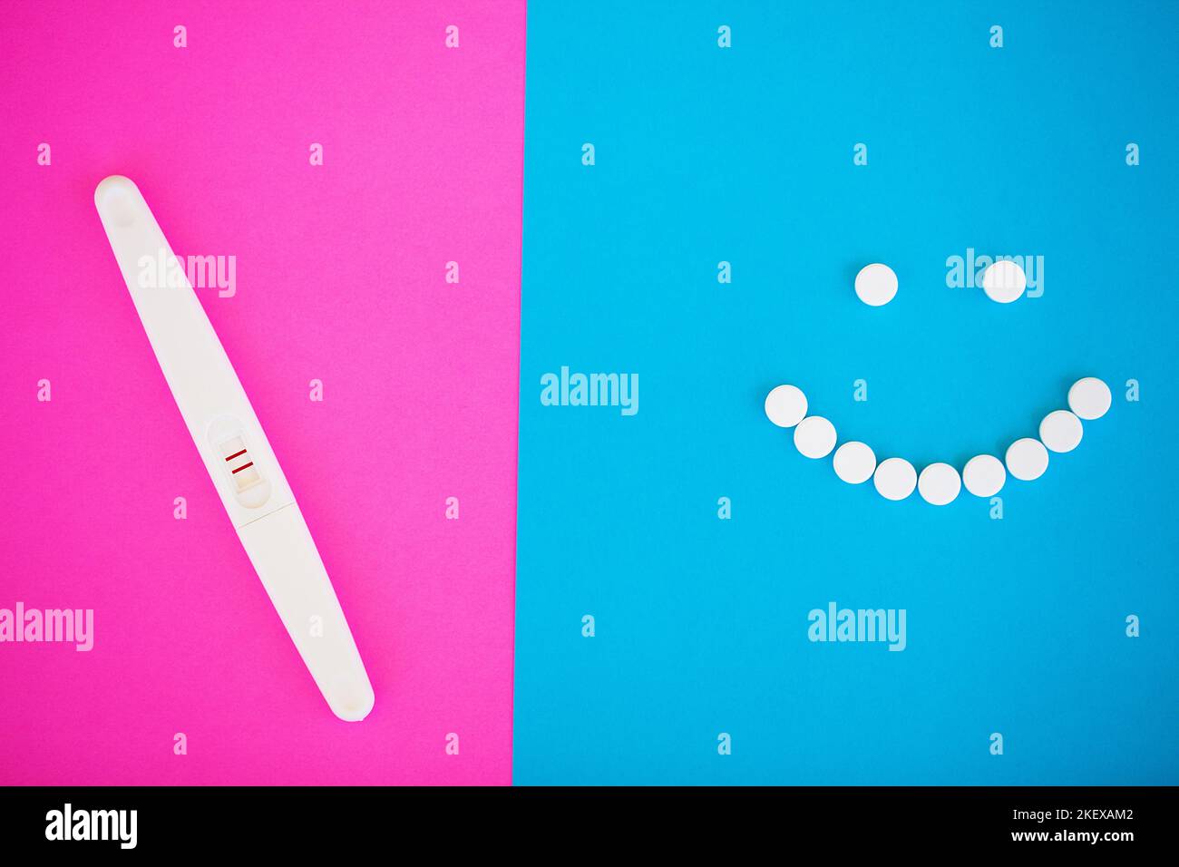 Pregnancy test. The result is positive with two strips. Treatment of ...