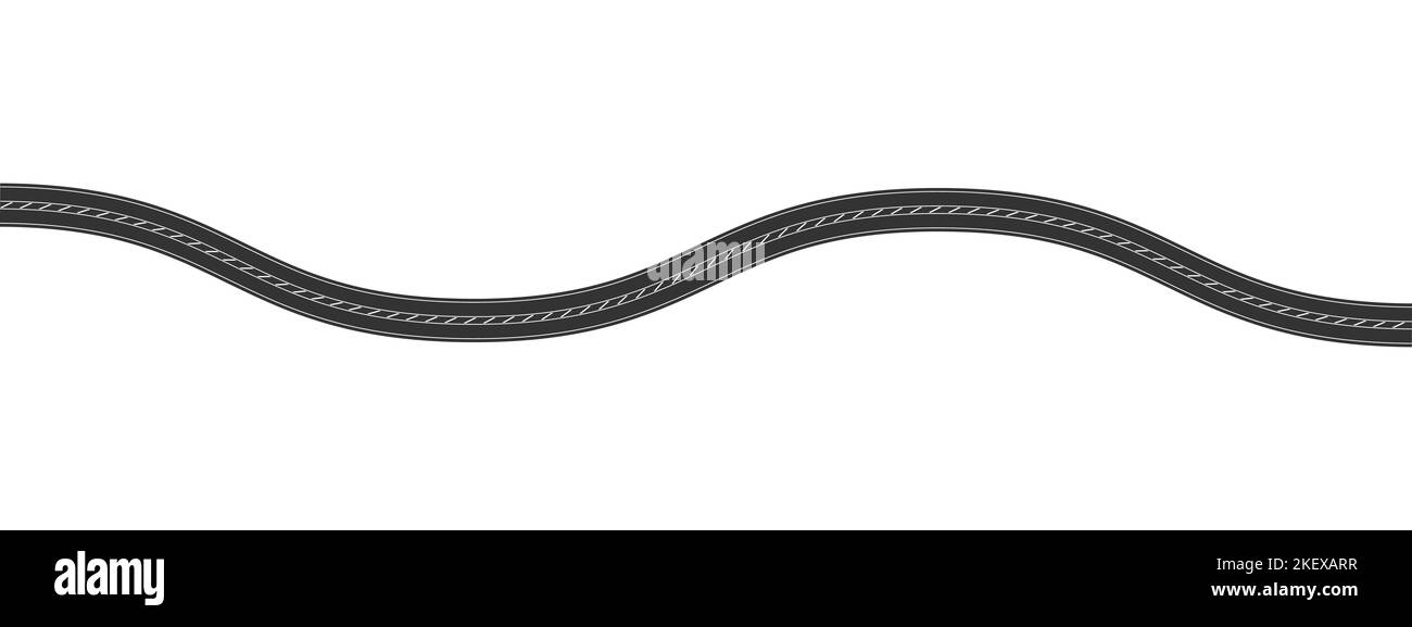Curved asphalt road with marking. Aerial view. Seamless highway ...