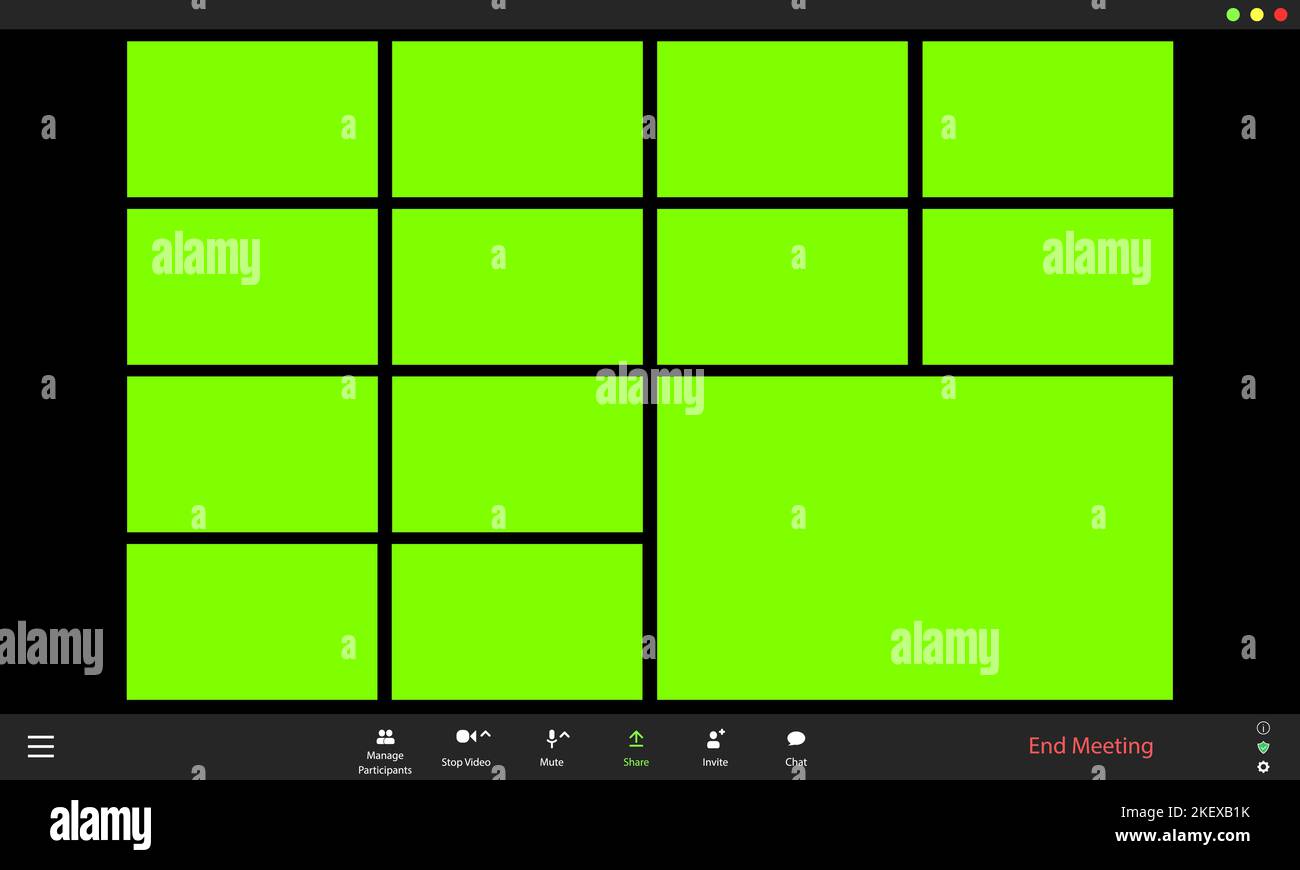 Video call screen template. Online conference concept Stock Vector ...