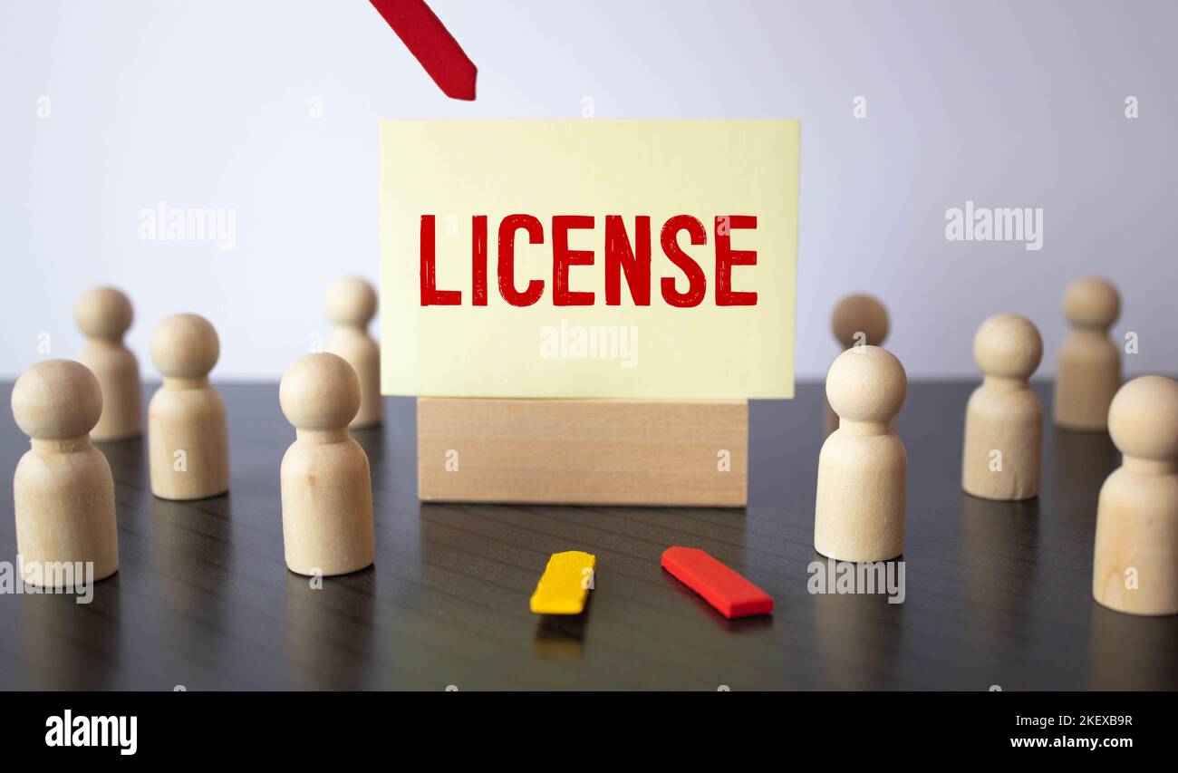 the word license is written on a notepad and deed background with ...
