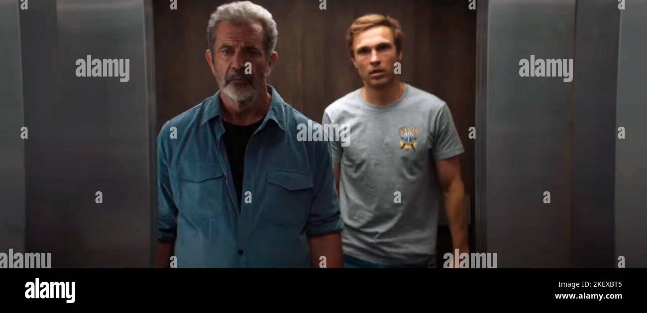 ON THE LINE, from left: Mel Gibson, William Moseley, 2022. © Saban ...