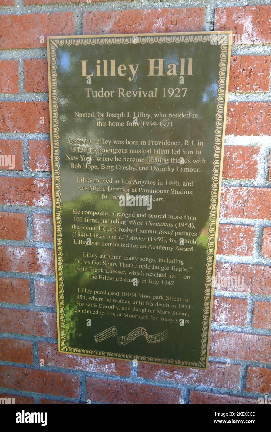 Toluca Lake, California, USA 10th November 2022 Lilley Hall House at ...