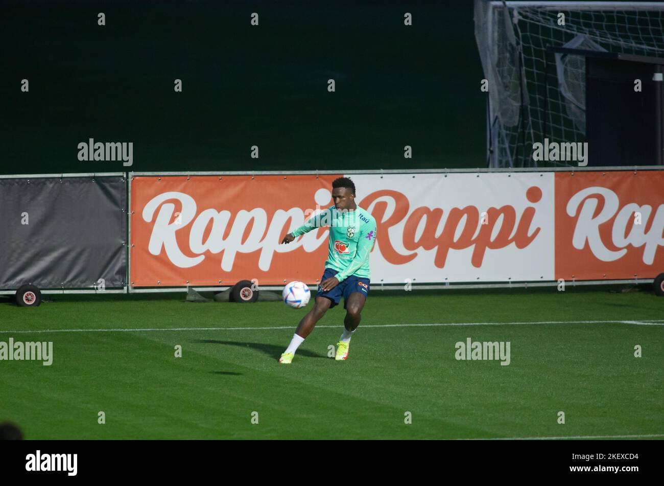 Vinicius Jr during the first day of trying of the Brazil National ...