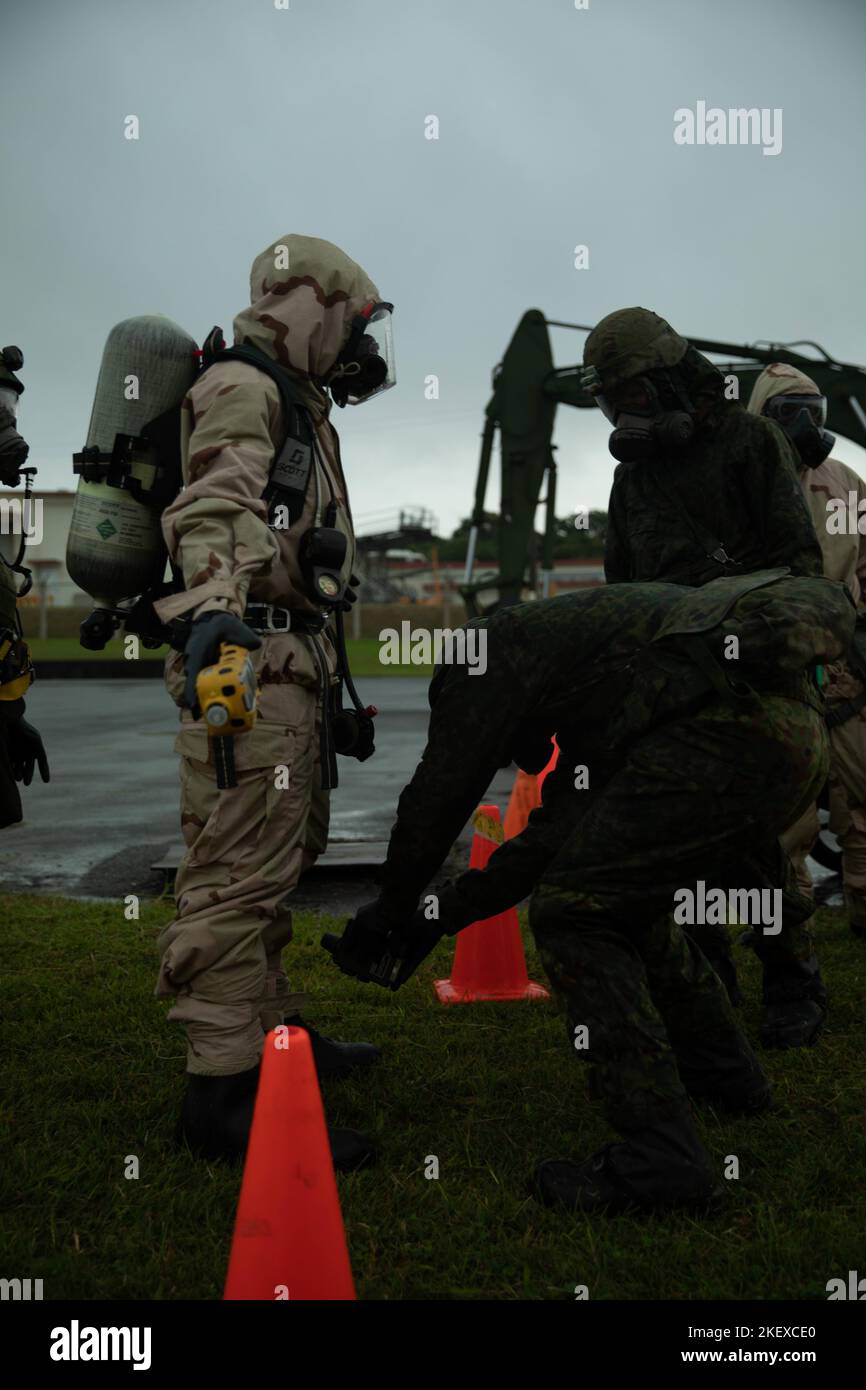 A member of the 102nd nuclear, biological, chemical company, Japan ...
