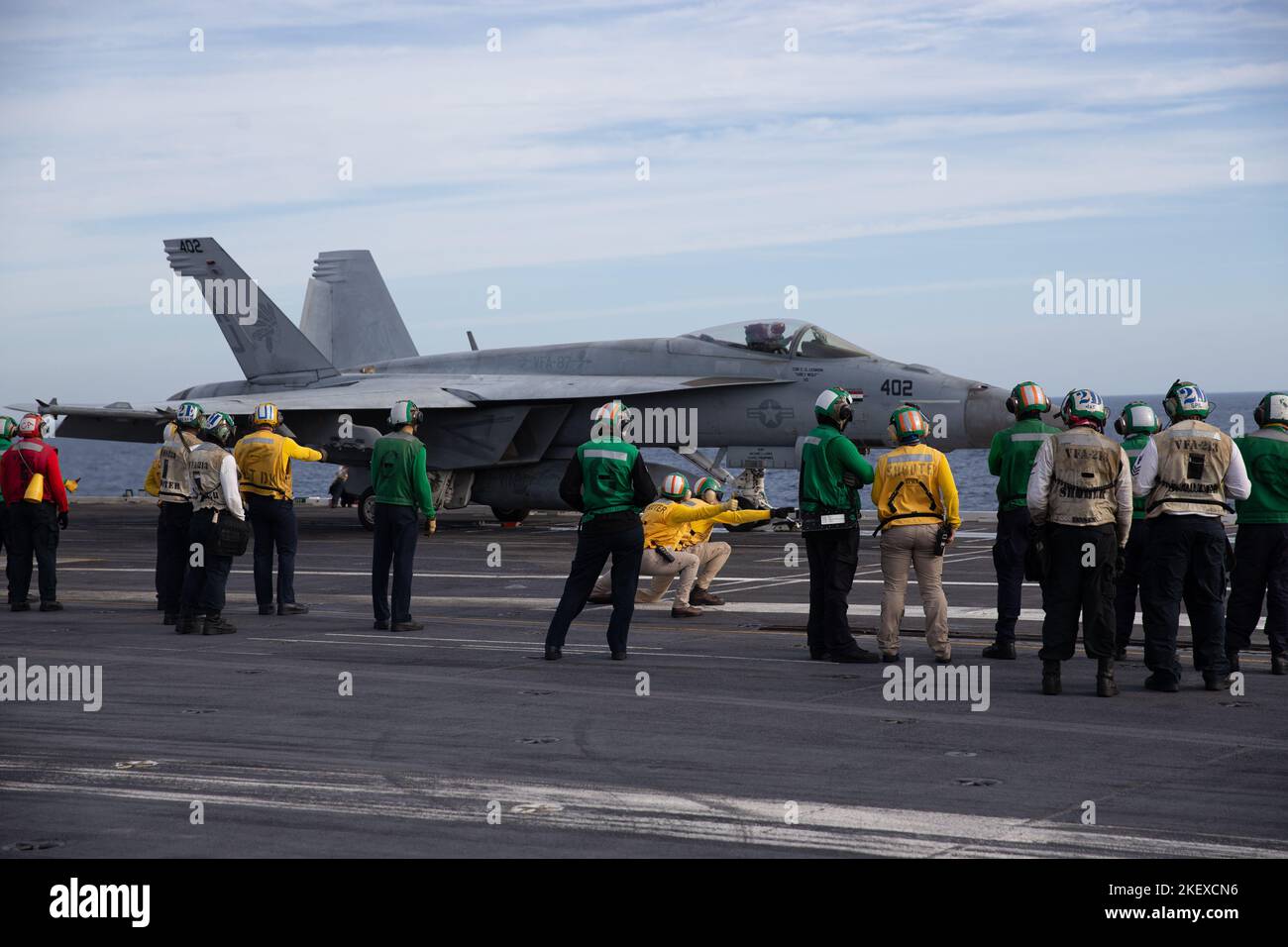 Sailors assigned to the first-in-class aircraft carrier USS Gerald R ...