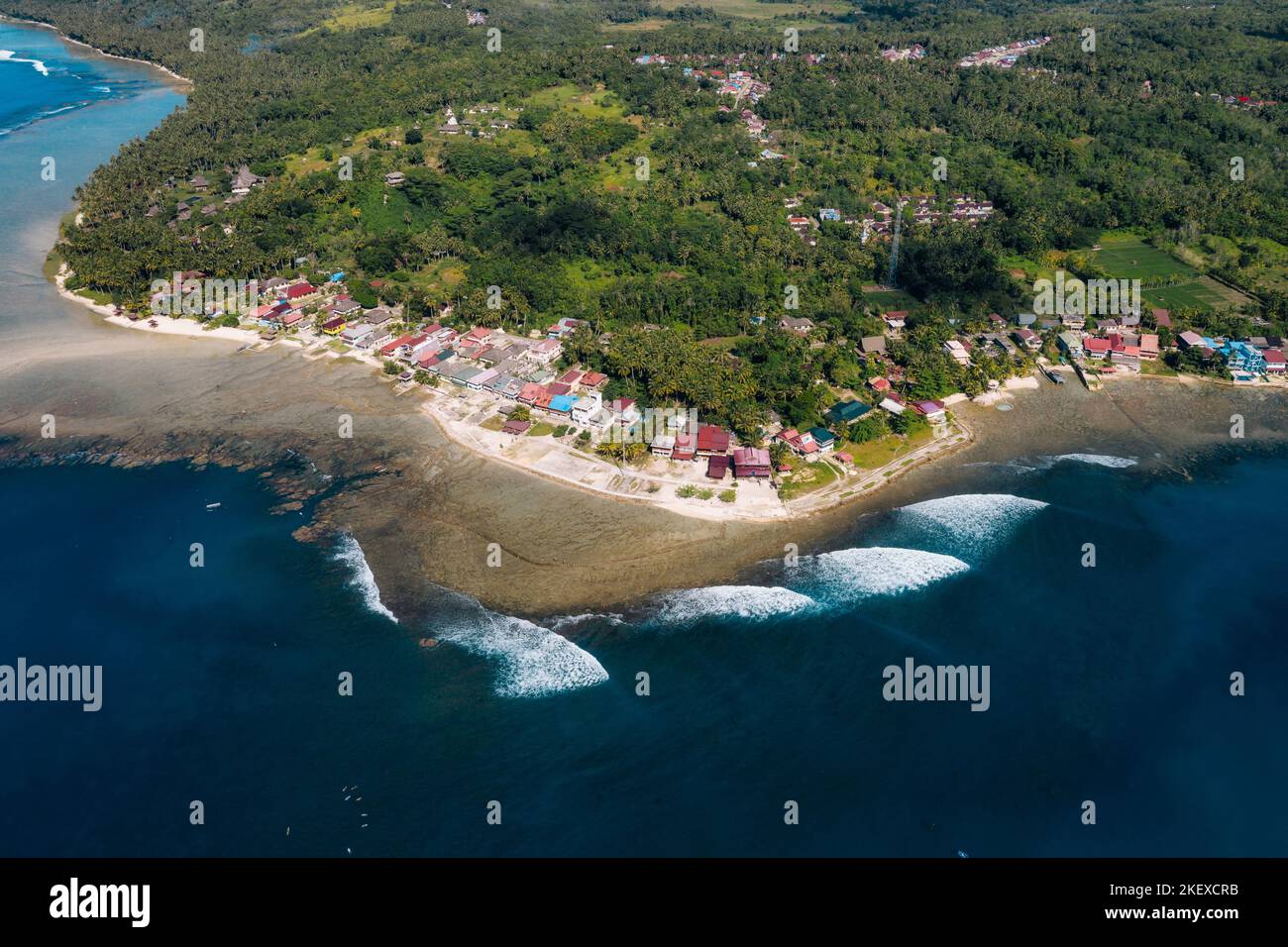 Aerial view of Sorake beach, Nias, Indonesia Stock Photo - Alamy