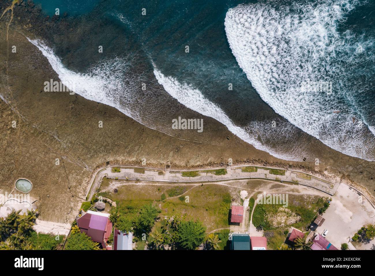 Aerial view of Sorake beach, Nias, Indonesia Stock Photo - Alamy