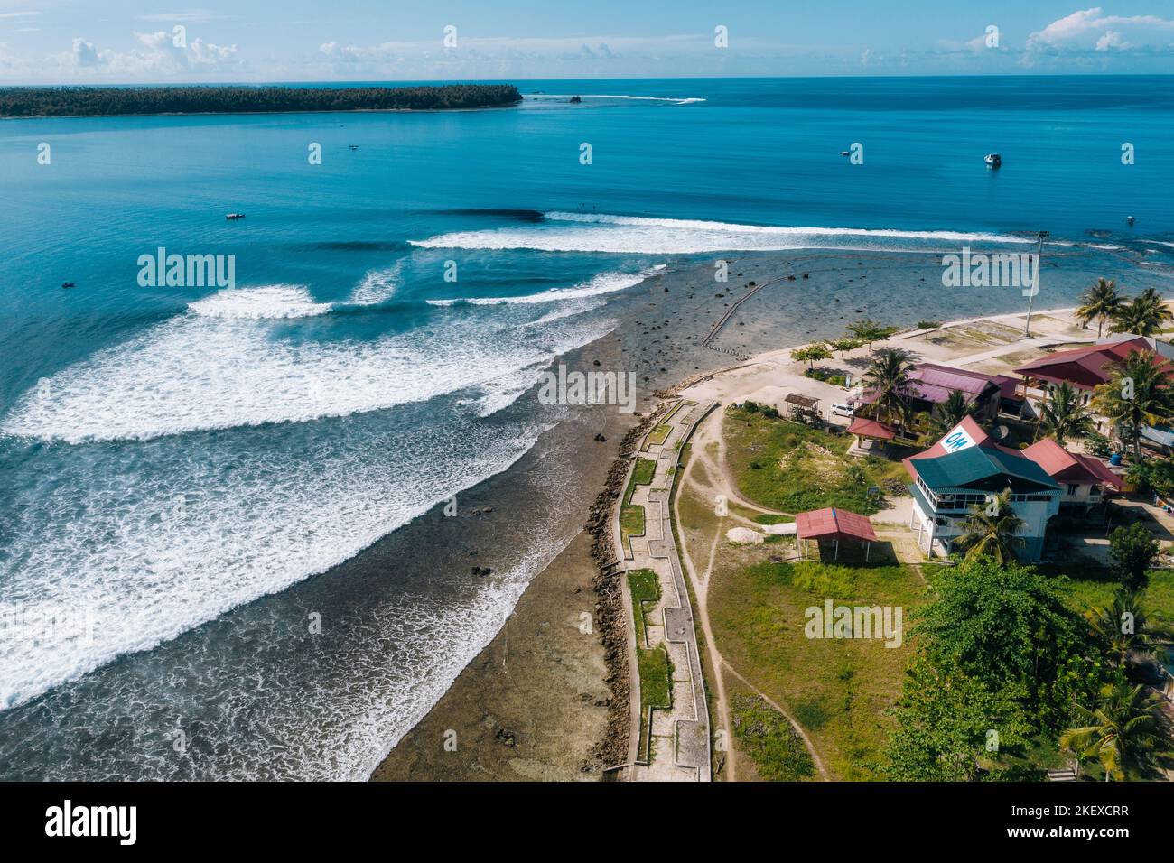 Aerial view of Sorake beach, Nias, Indonesia Stock Photo - Alamy