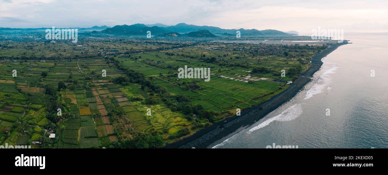 Aerial view of rice fields, Bali, Indonesia Stock Photo - Alamy