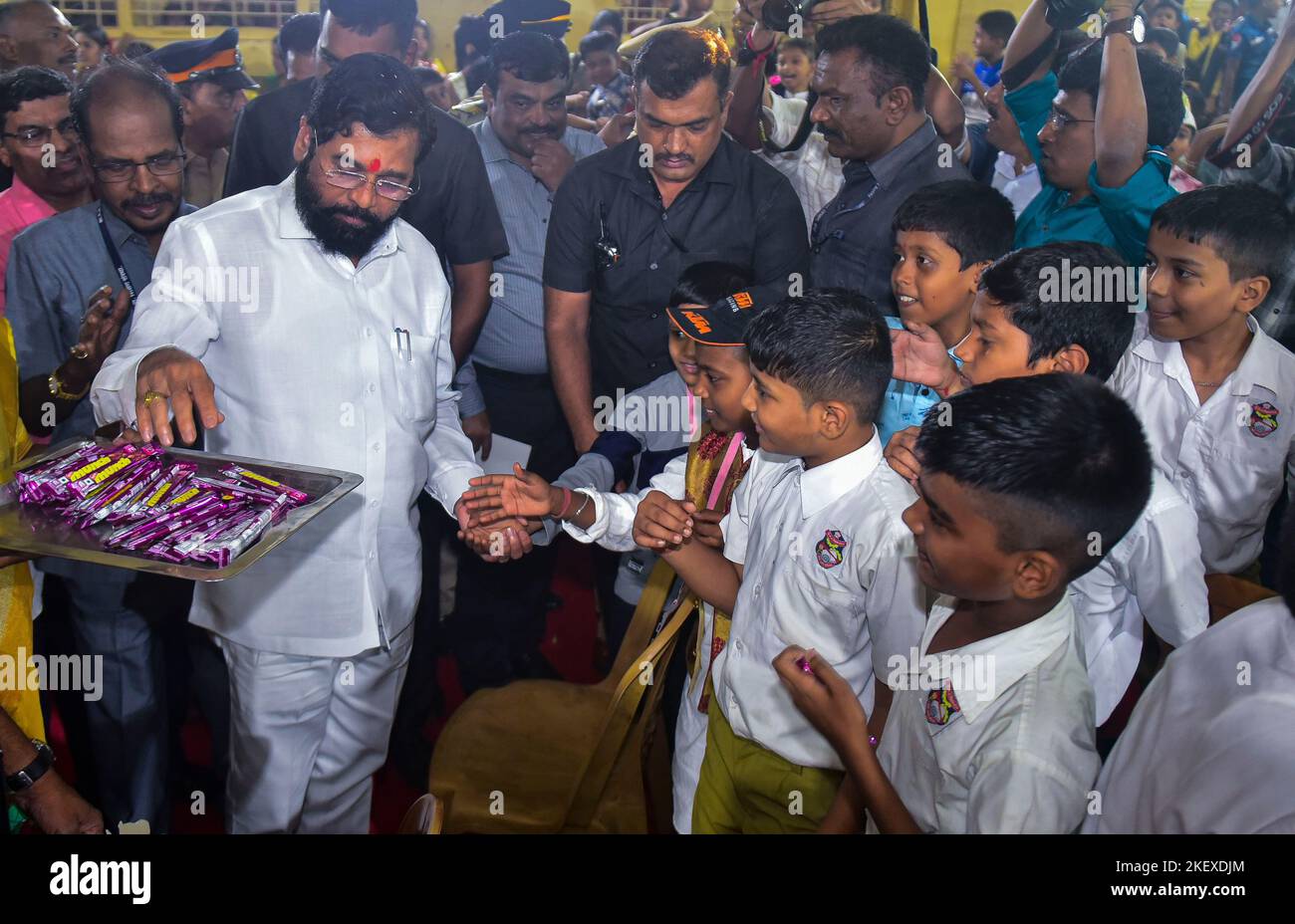 MUMBAI, INDIA - NOVEMBER 14: Maharashtra Chief Minister Eknath Shinde ...