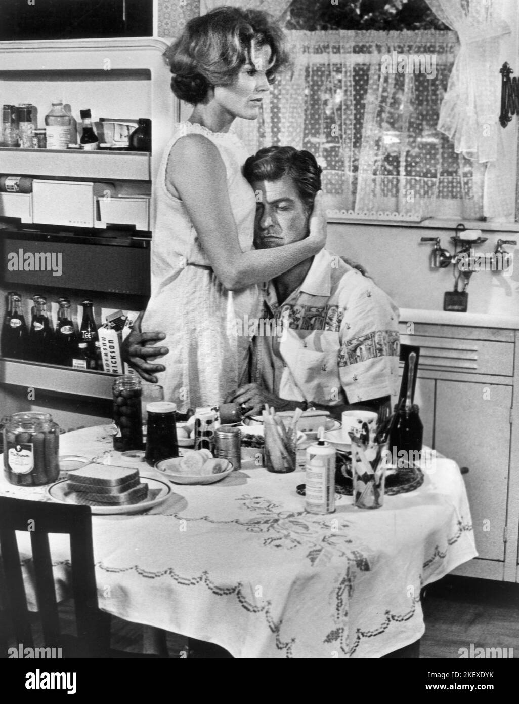 Pippa Scott, Dick Van Dyke, on-set of the Film, "Cold Turkey", United Artists, 1971 Stock Photo ...