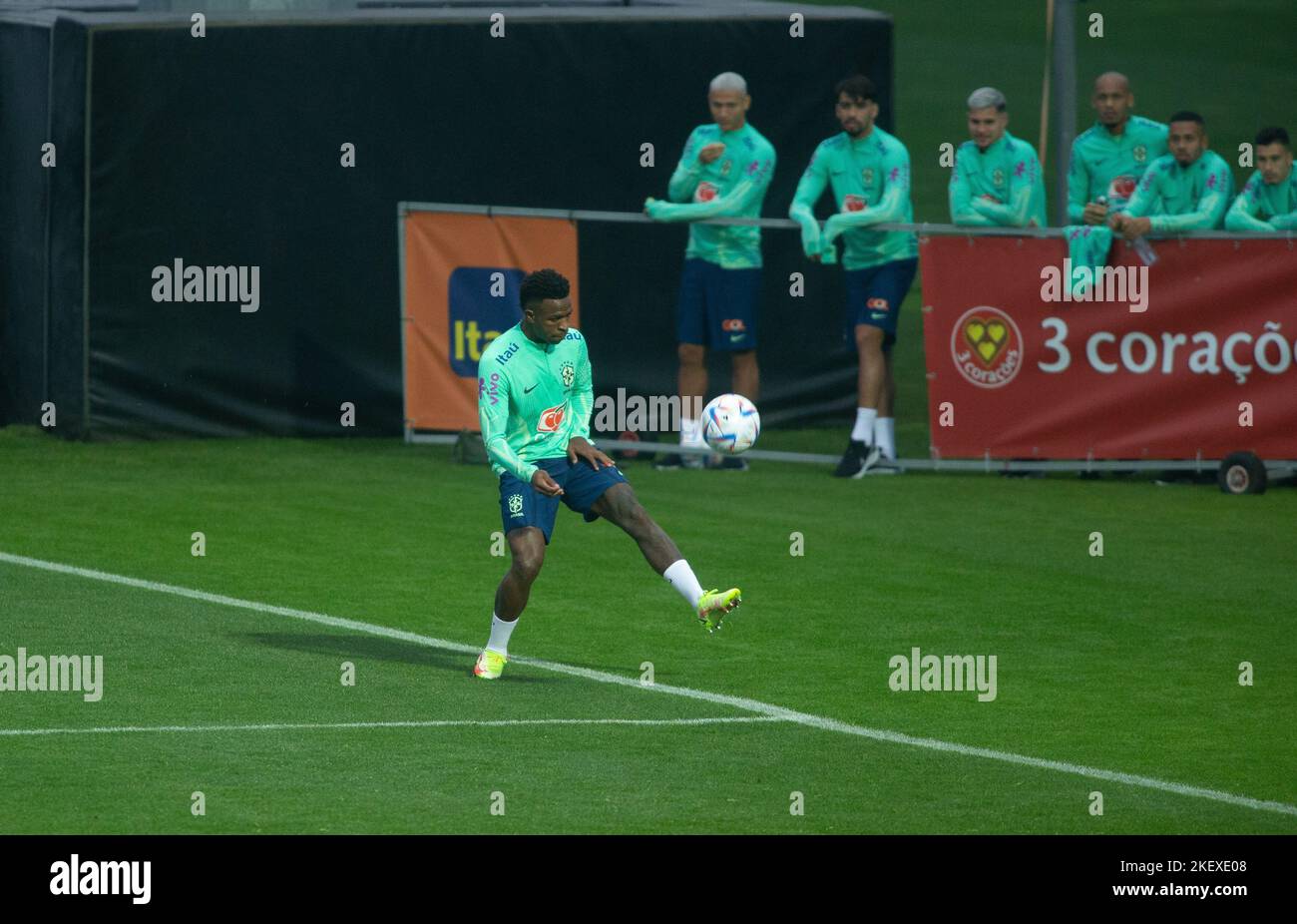 Vinicius Jr during the first day of trying of the Brazil National ...
