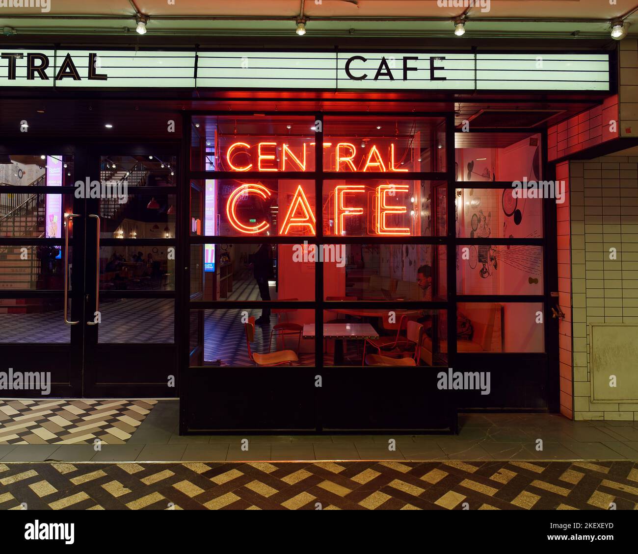 Picturehouse Central Cafe exterior at night in Chinatown, Soho, london ...