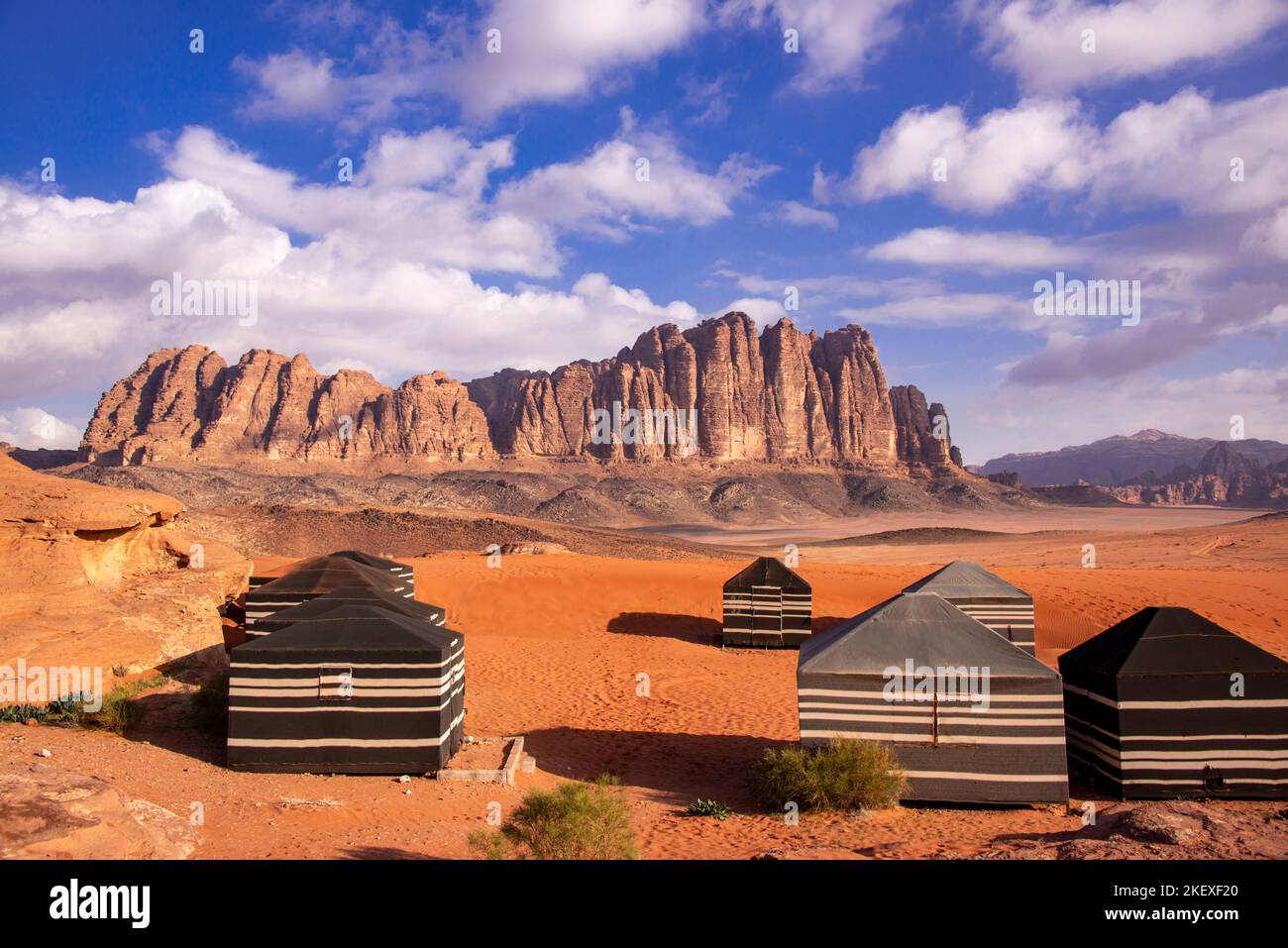 Bedouin style desert resort Wadi Rum Jordan Stock Photo - Alamy