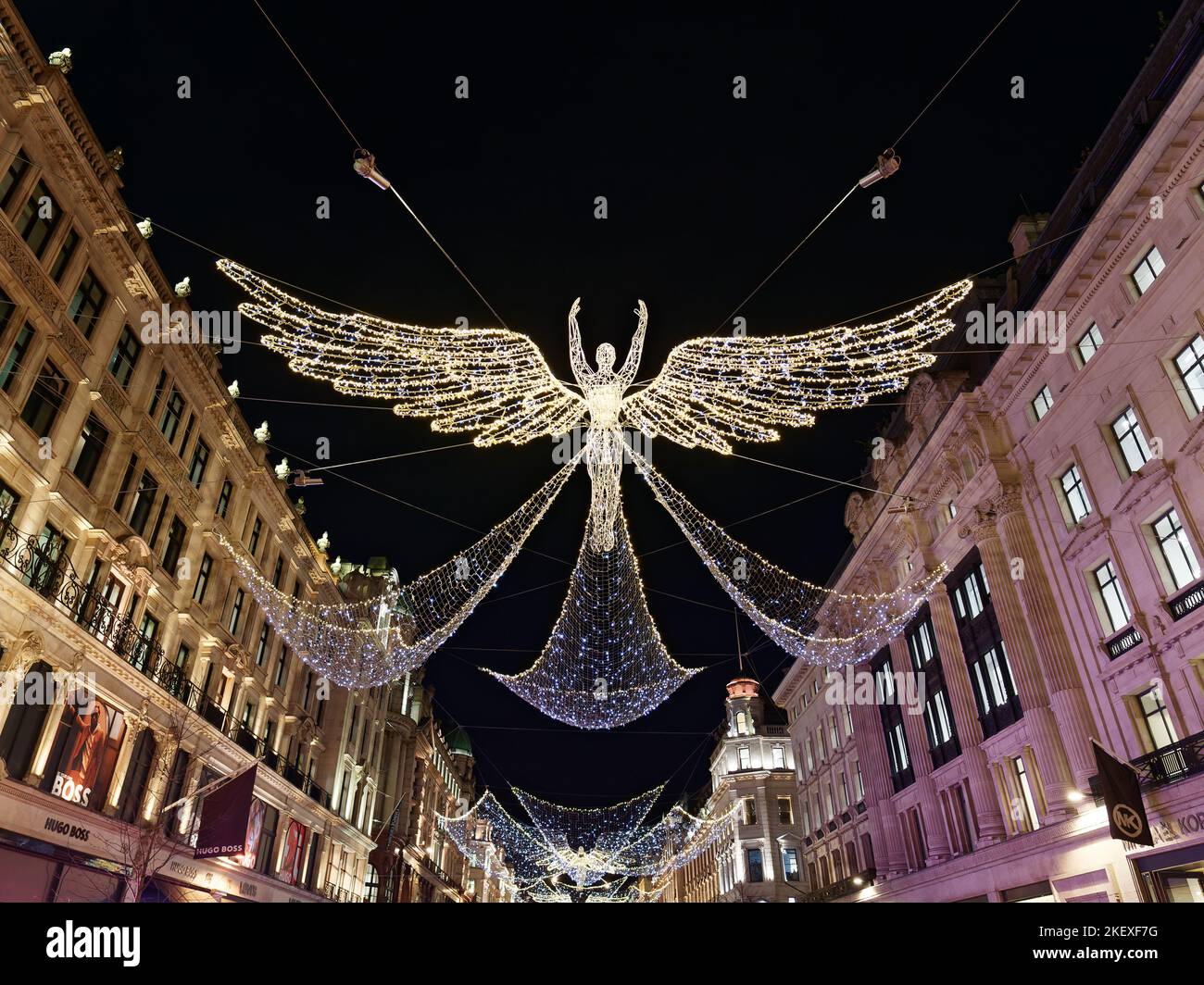 Spirit of Christmas aka Angels suspended over Regent Street, as part of ...