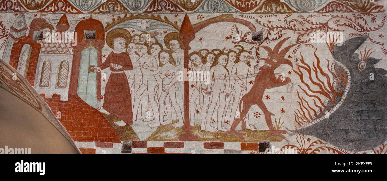 Peter opens the door to heaven and a devil drags people to the jaws of ...